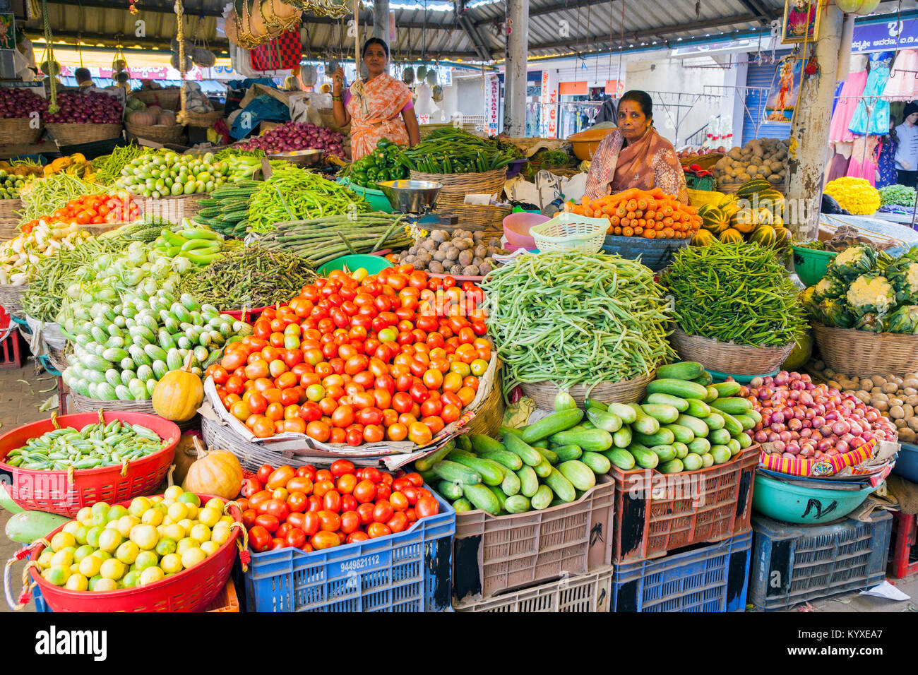 India, Karnataka, , Belur, Market Stock Photo - Alamy