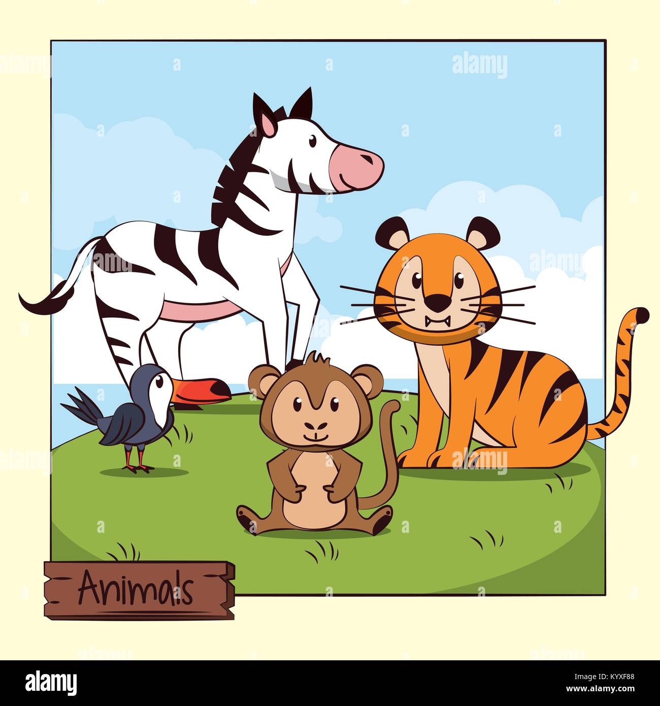 Cute animals cartoon Stock Vector Image & Art - Alamy