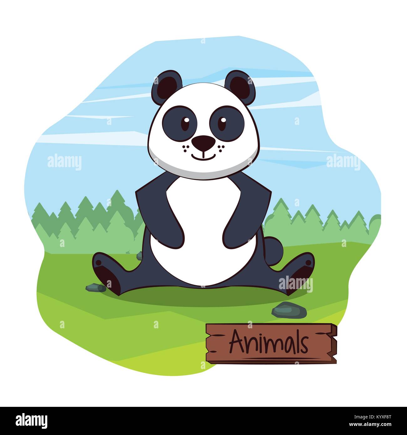 Cute panda cartoon Stock Vector Image & Art - Alamy