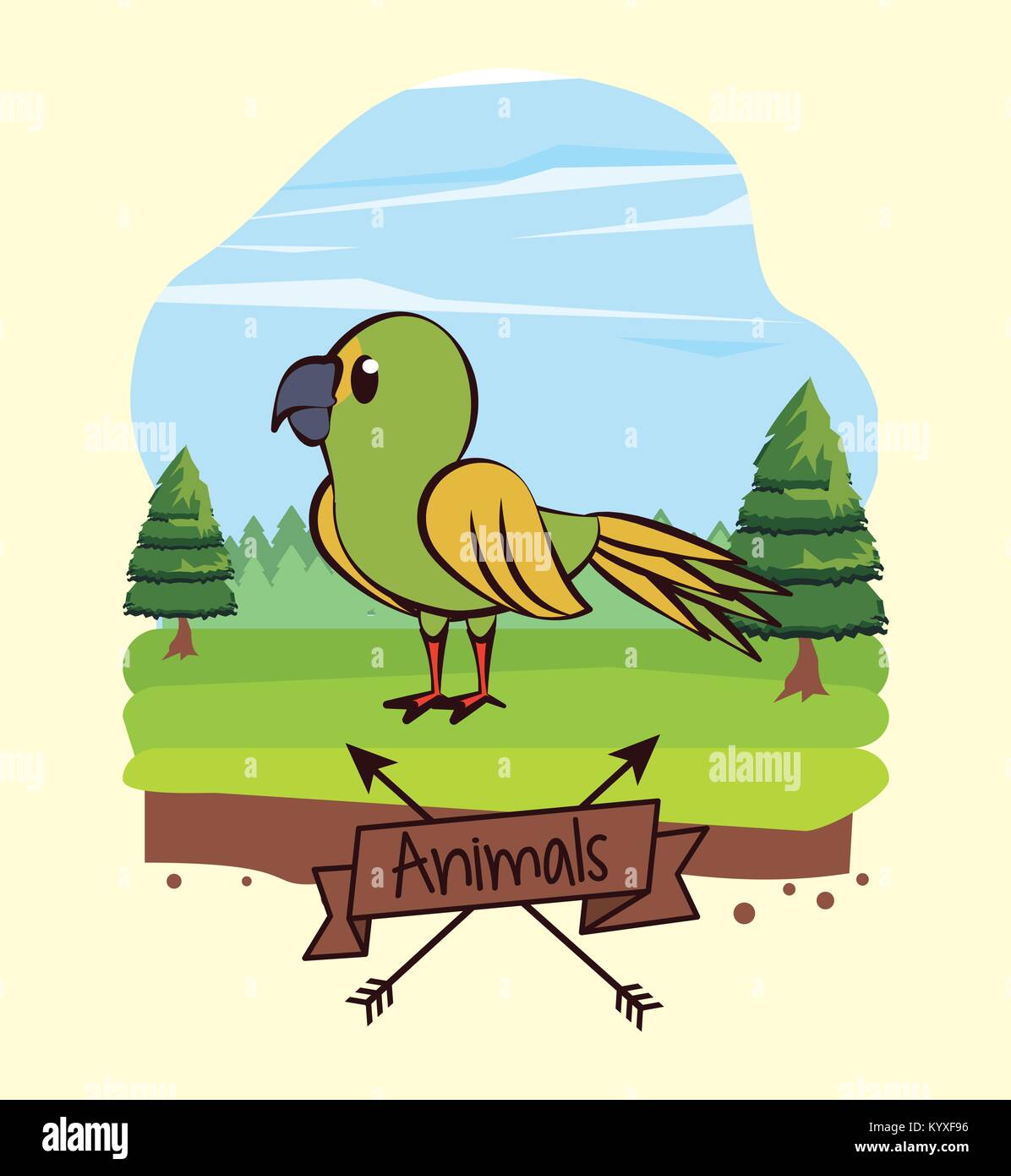 Beautiful bird cartoon in forest Stock Vector Image & Art - Alamy