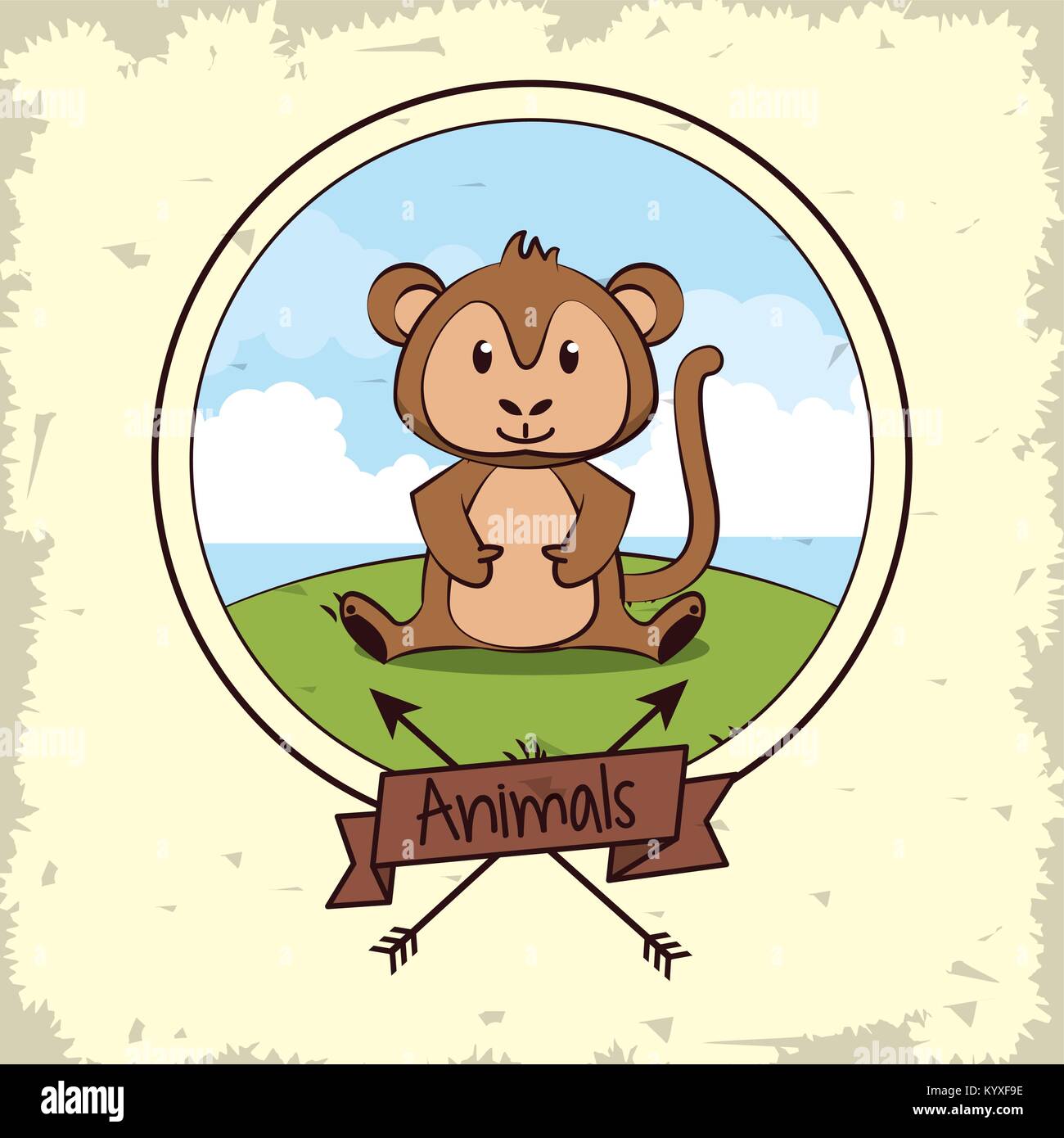 Monkey and colors Stock Vector Images - Alamy