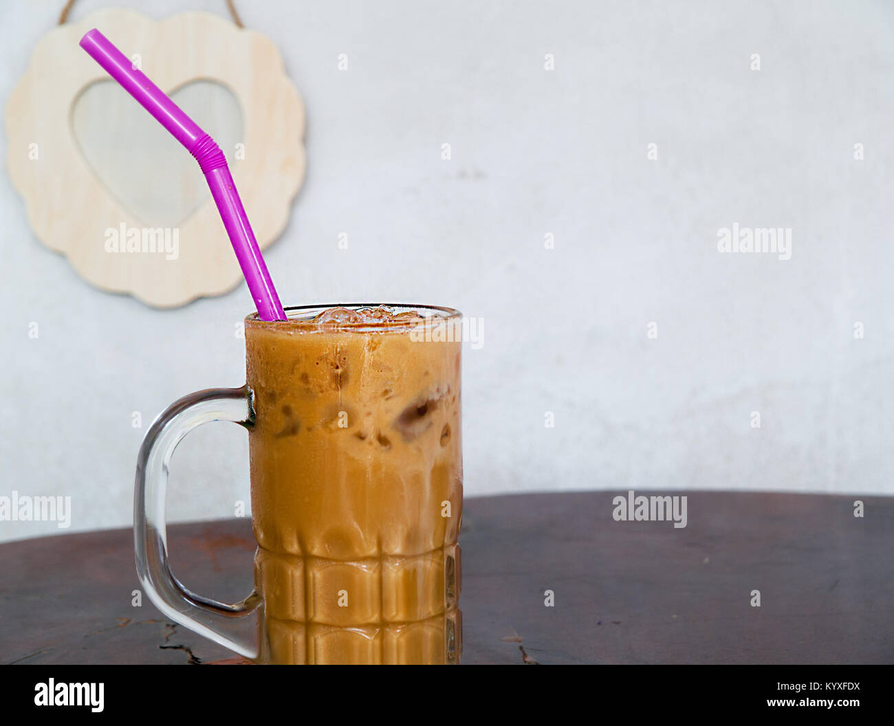 Iced coffee, prepare food on the table Stock Photo - Alamy