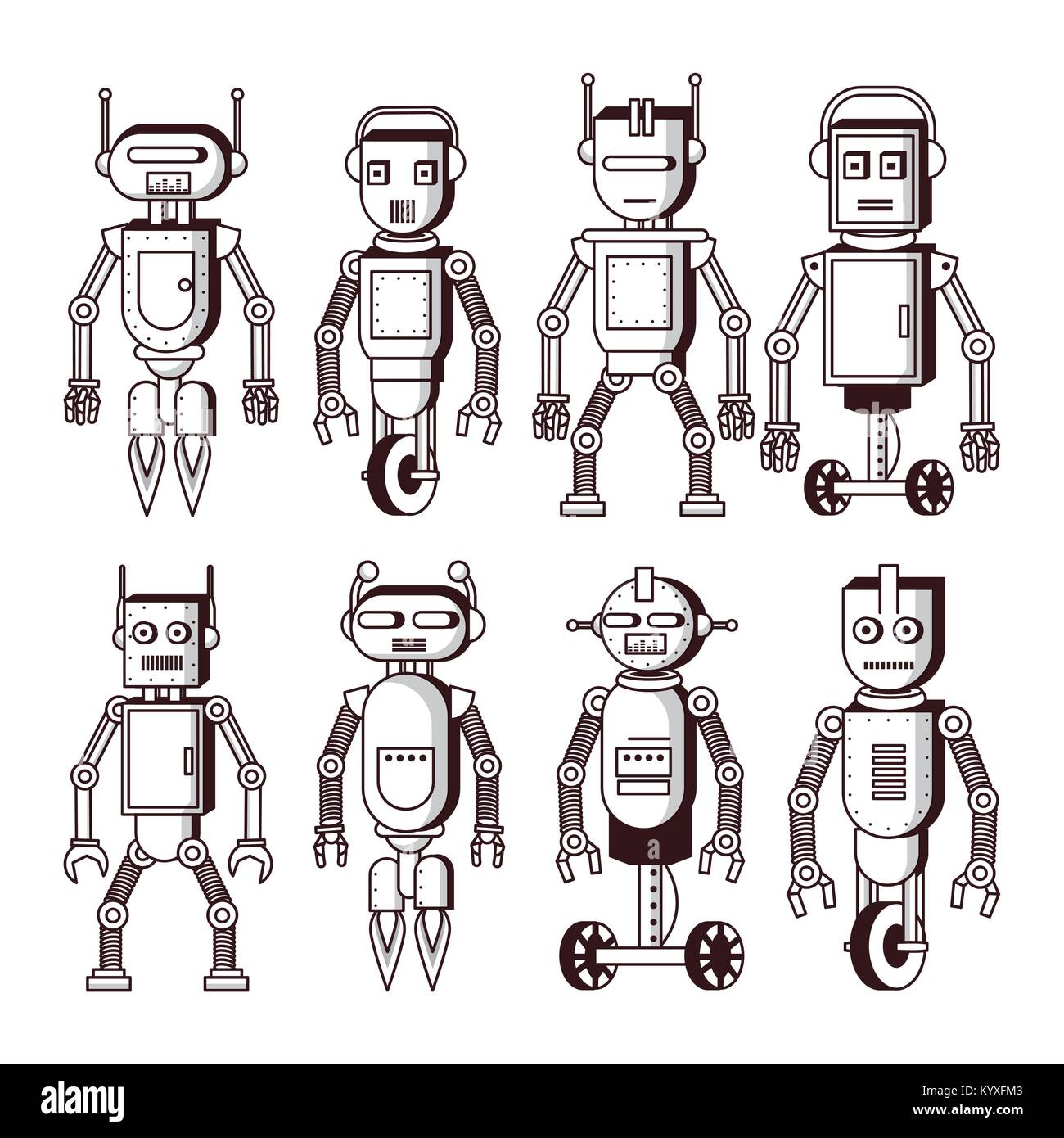 Robots in factory Stock Vector Images - Alamy
