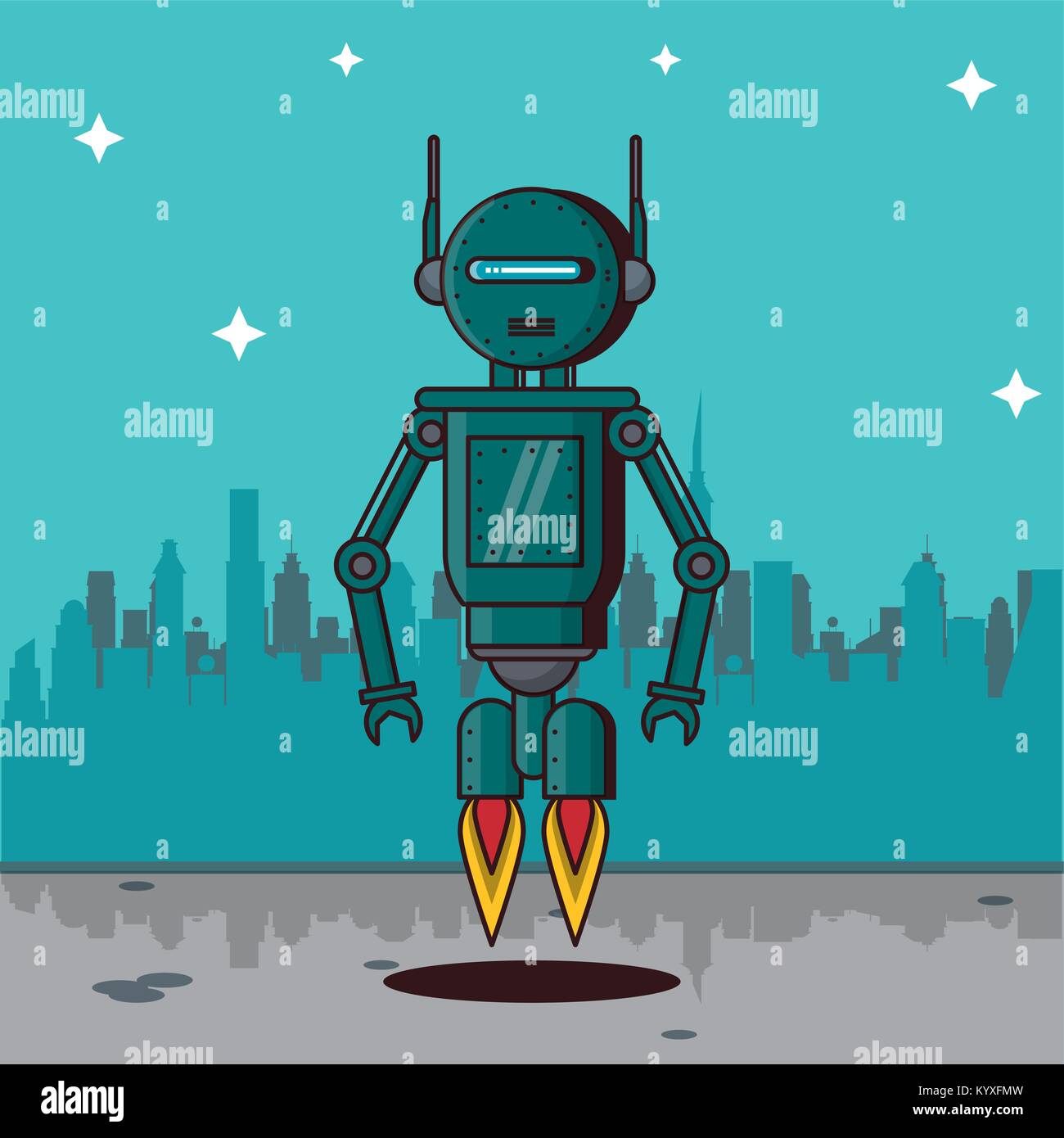 Robot funny cartoon Stock Vector Image & Art - Alamy