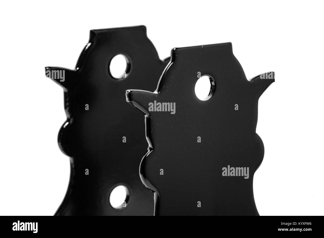 abstract black metal fixators, support for wooden beams Stock Photo - Alamy