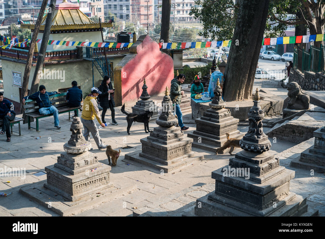 Swoyambhu Stupa (Monkey temple), Kathmandu, Nepal, Asia Stock Photo - Alamy