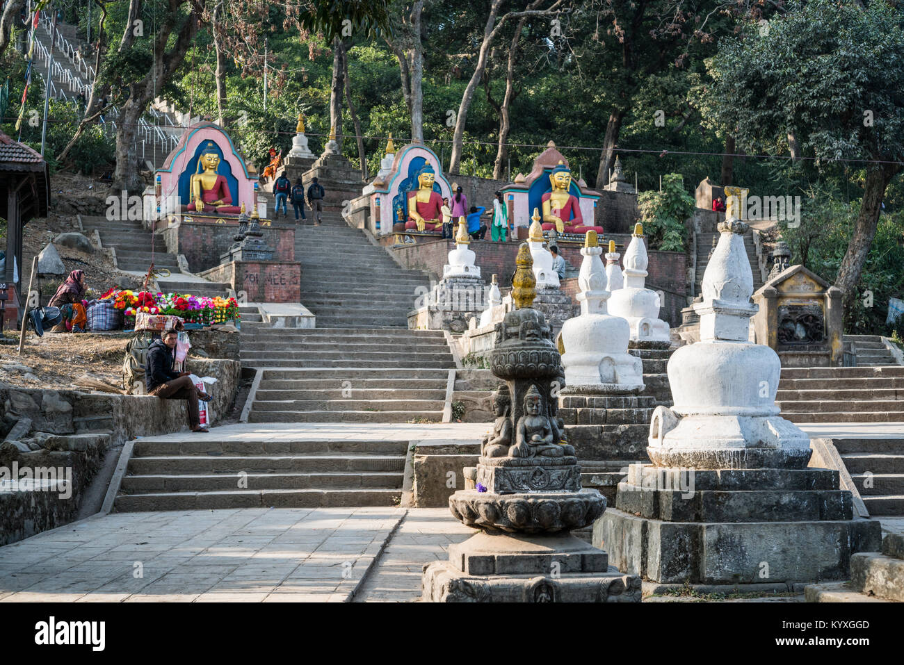 Swoyambhu Stupa (Monkey temple), Kathmandu, Nepal, Asia Stock Photo - Alamy