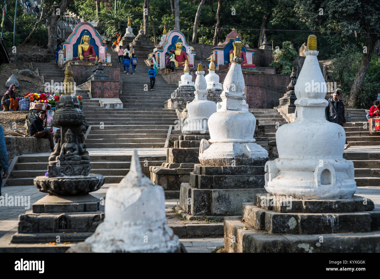 Swoyambhu Stupa (Monkey temple), Kathmandu, Nepal, Asia Stock Photo - Alamy