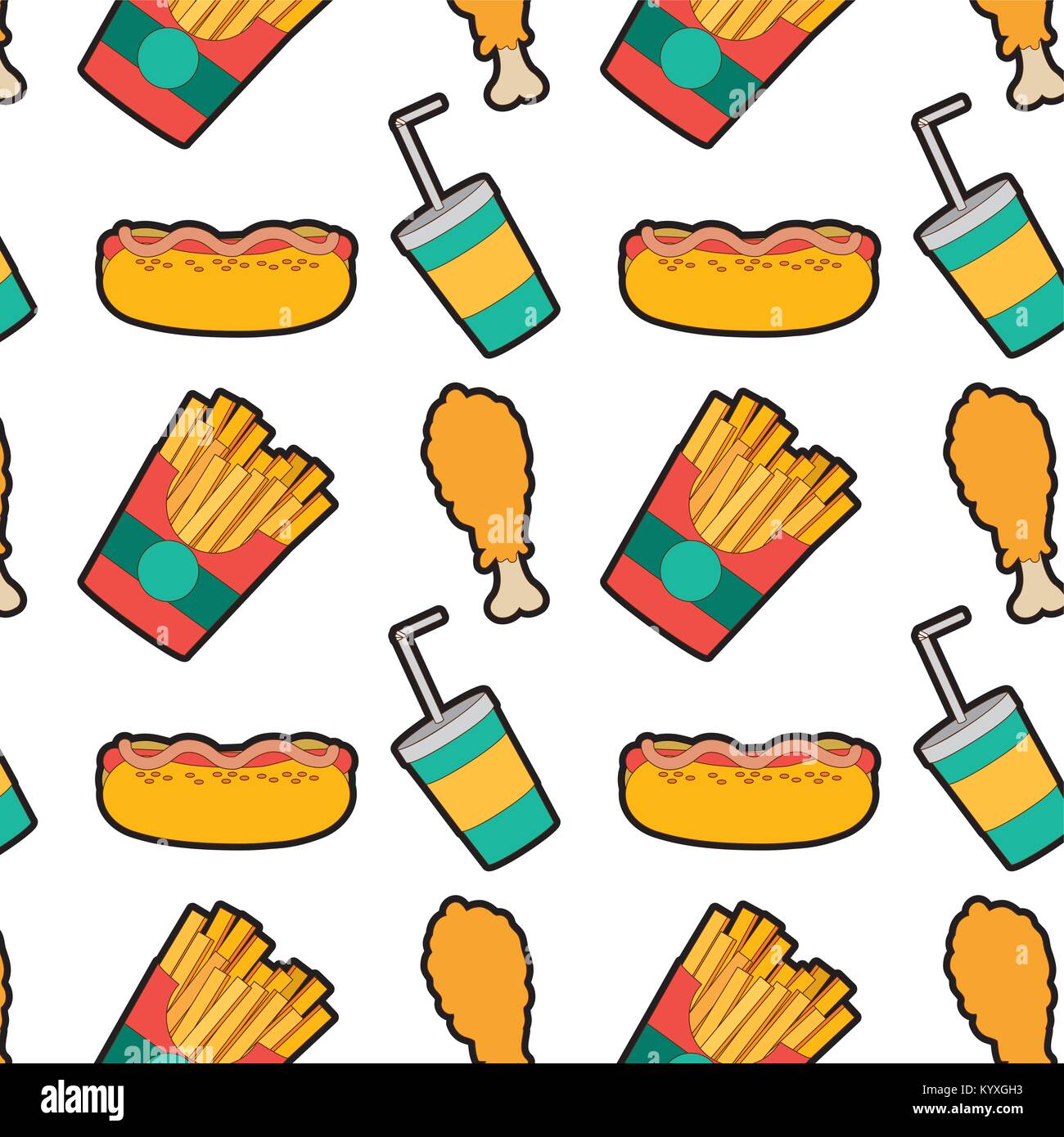 Fast food background Stock Vector Image & Art - Alamy