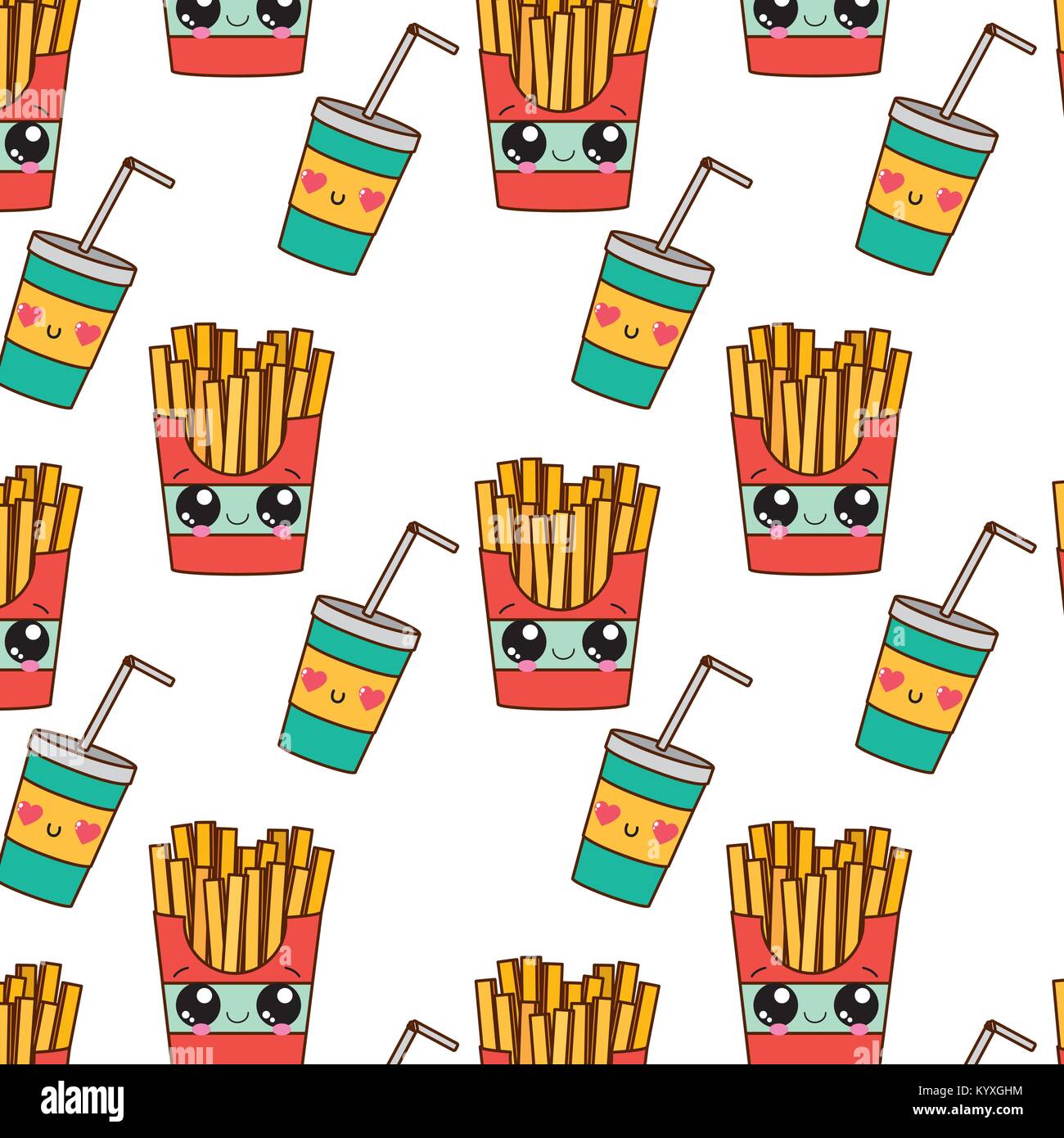 Fries and drink background Stock Vector Image & Art - Alamy