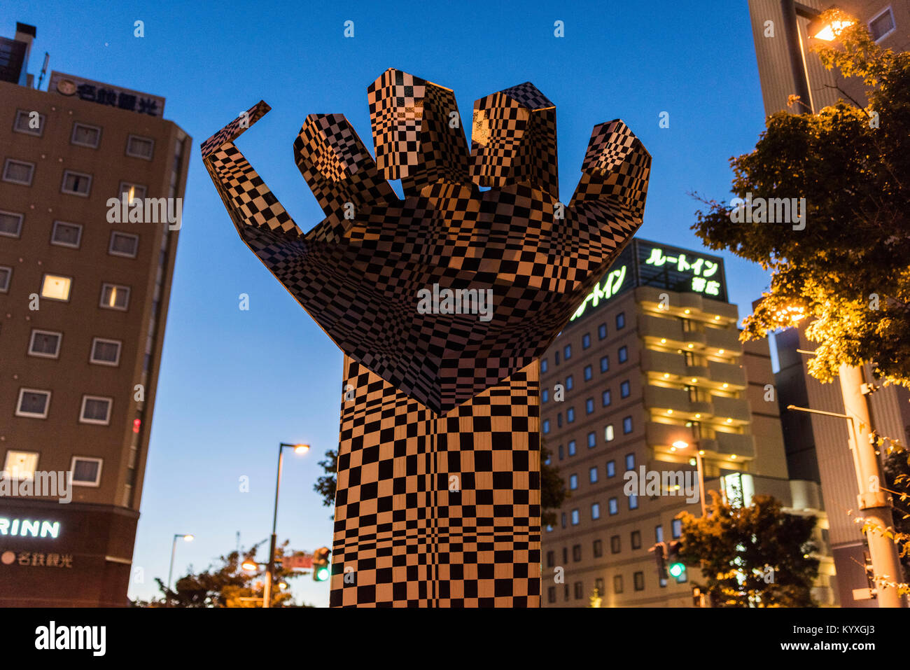 Public art, Obihiro Station, Obihiro City, Hokkaido, Japan Stock Photo ...