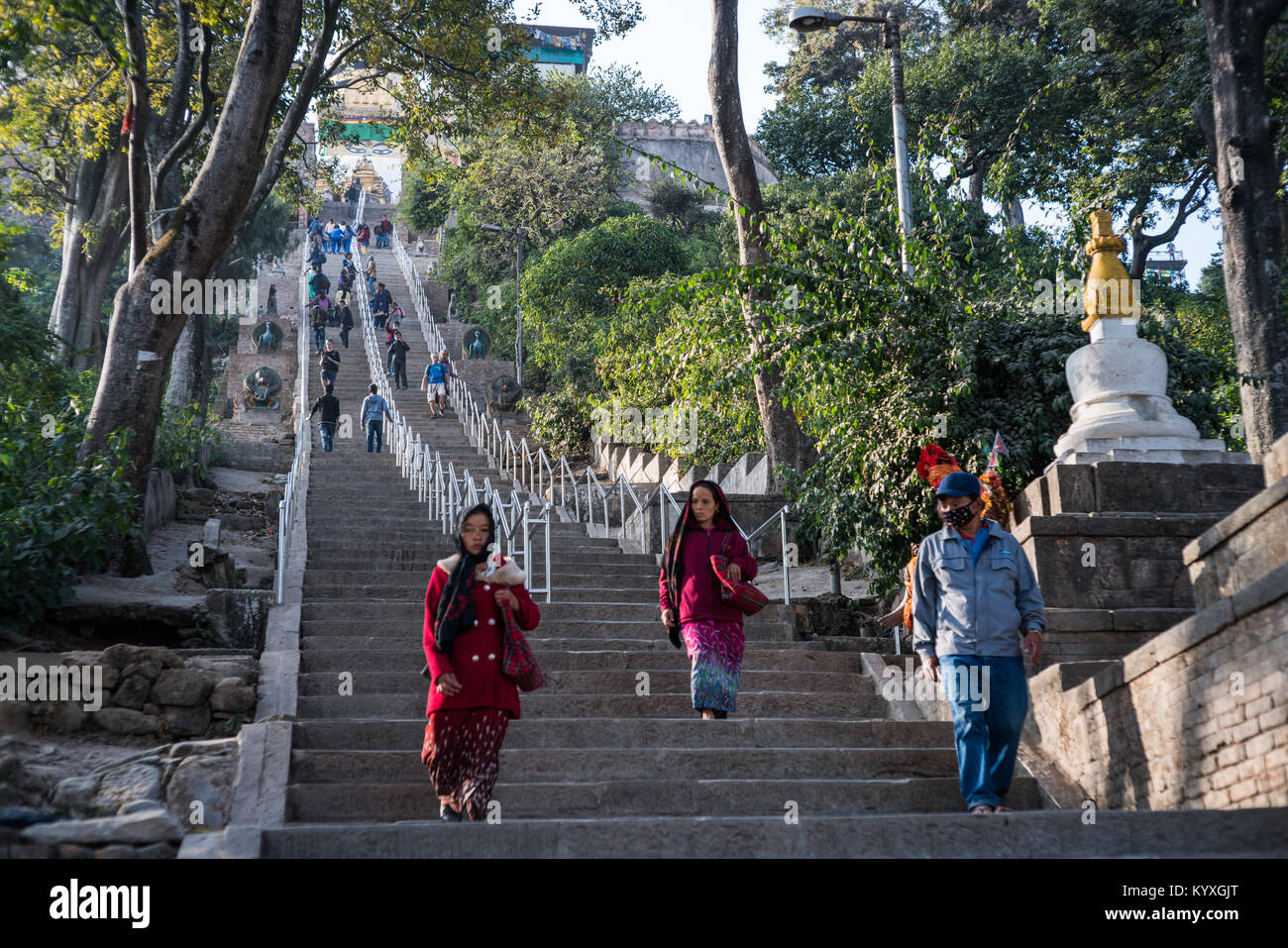 Swoyambhu Stupa (Monkey temple), Kathmandu, Nepal, Asia Stock Photo - Alamy