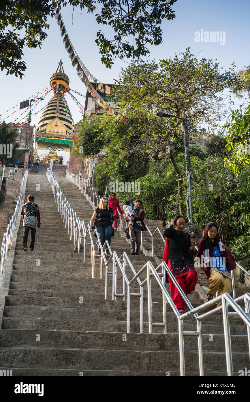 Swoyambhu Stupa (Monkey temple), Kathmandu, Nepal, Asia Stock Photo - Alamy