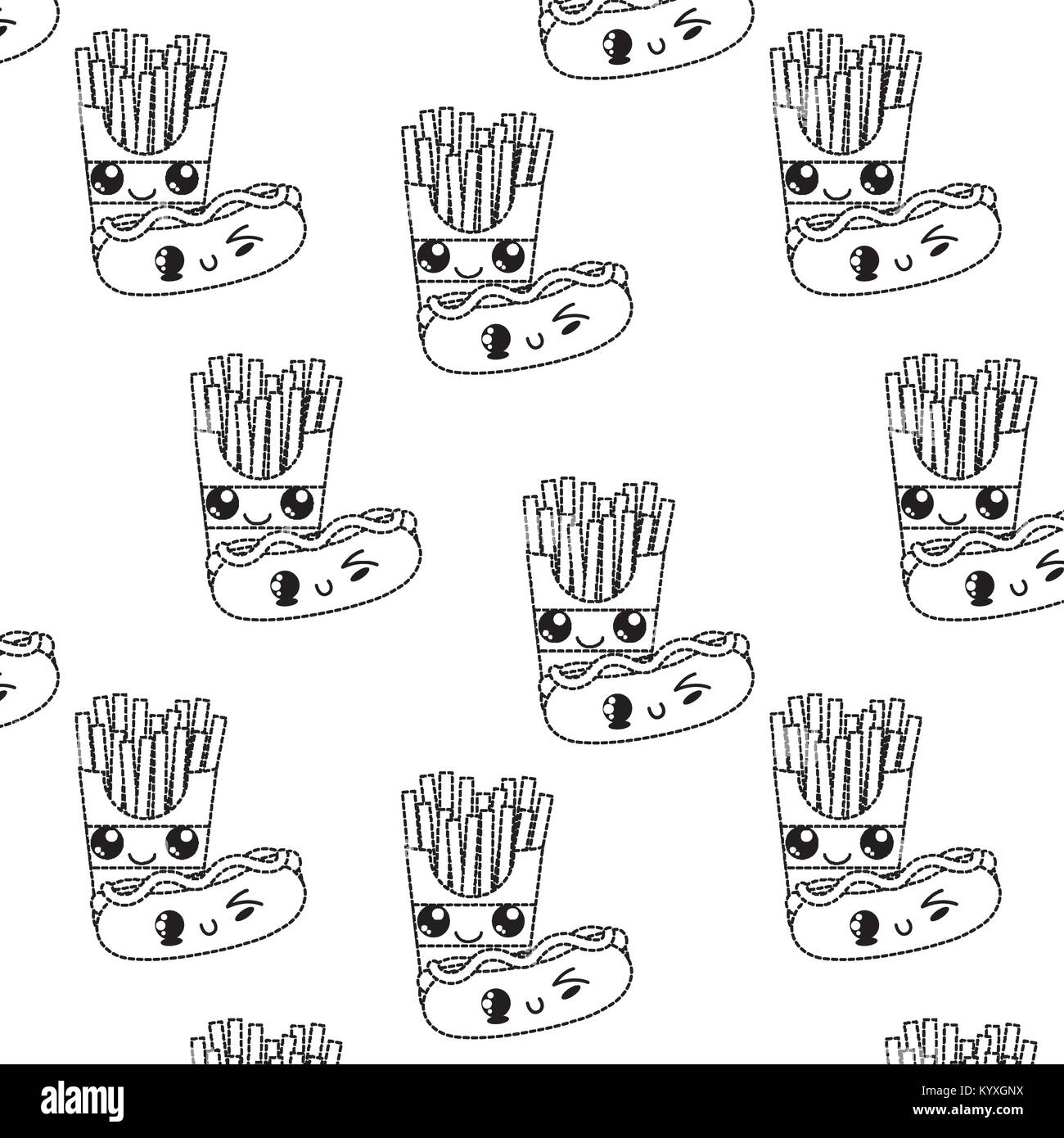 Hot dog fries background Black and White Stock Photos & Images - Alamy