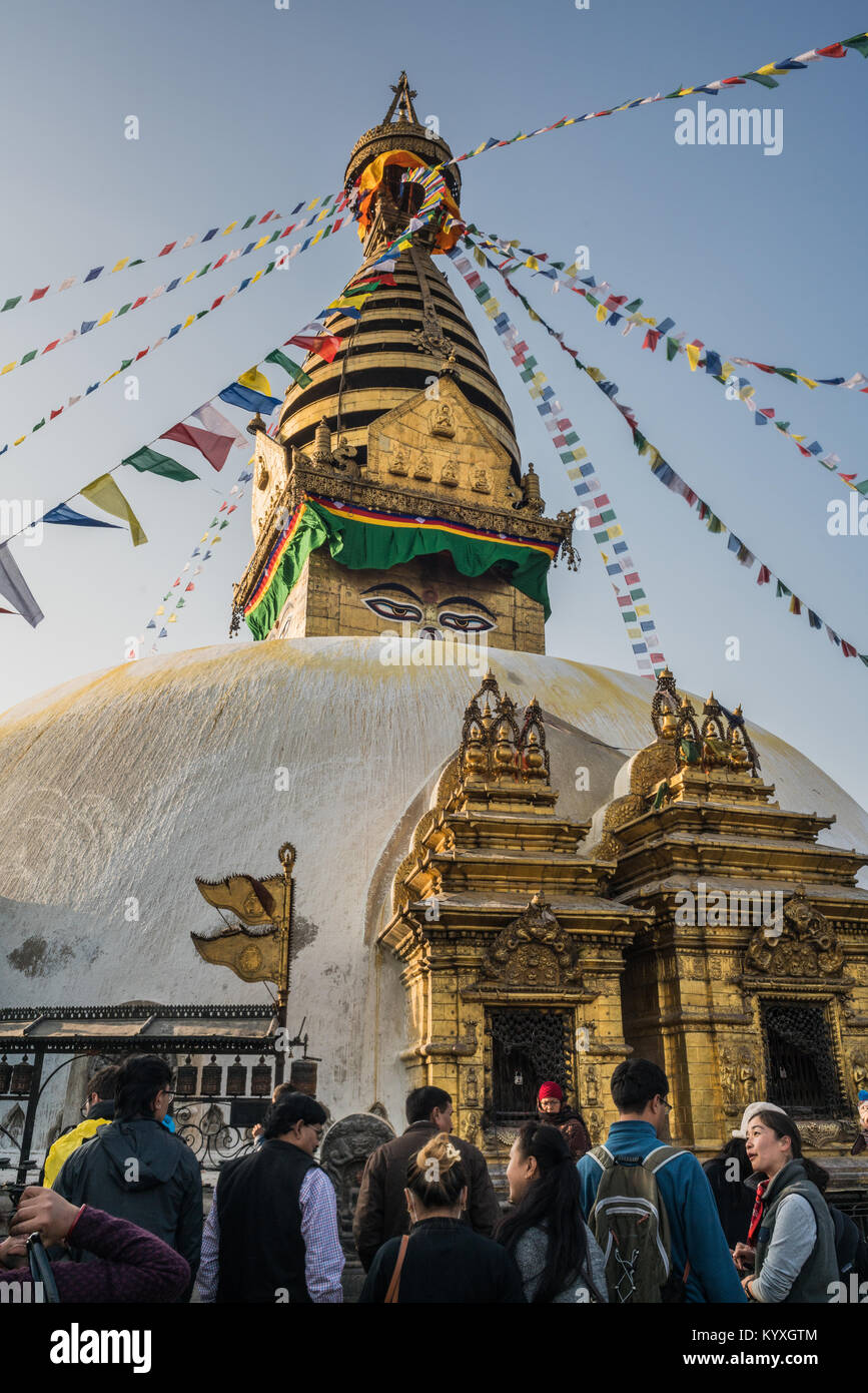 Swoyambhu Stupa (Monkey temple), Kathmandu, Nepal, Asia Stock Photo - Alamy