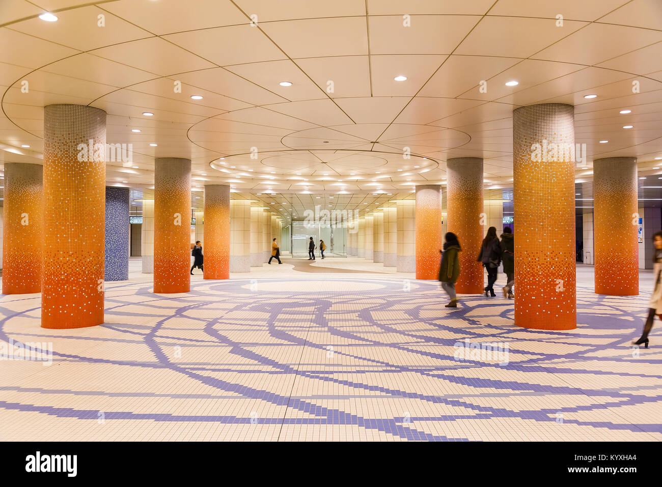 TOKYO, JAPAN - NOVEMBER 27 2015: Shiodome Station in Minato ward, it's ...