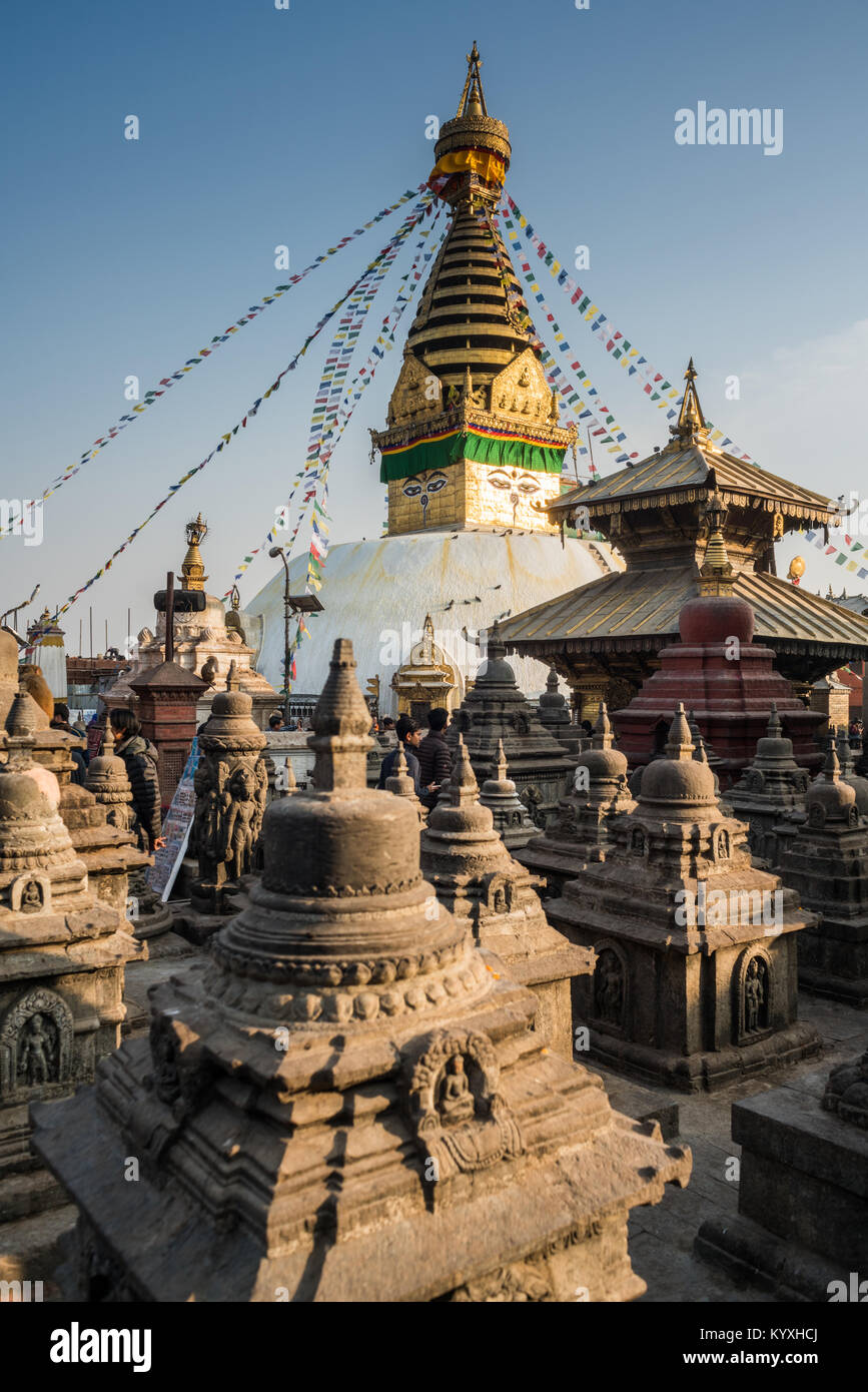 Swoyambhu Stupa (Monkey temple), Kathmandu, Nepal, Asia Stock Photo - Alamy