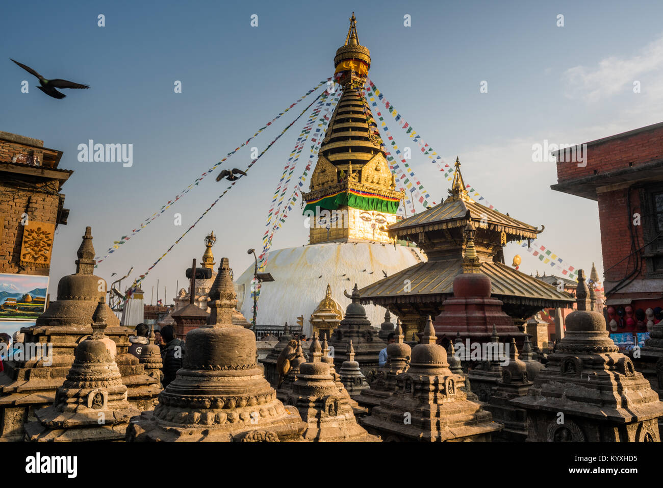 Swoyambhu Stupa (Monkey temple), Kathmandu, Nepal, Asia Stock Photo - Alamy