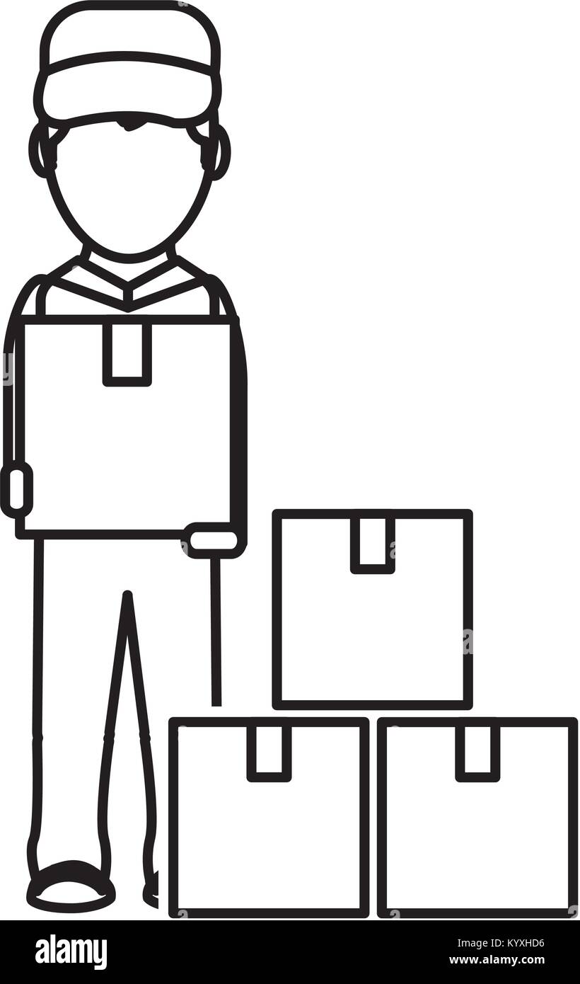 Box and man design Stock Vector Image & Art - Alamy