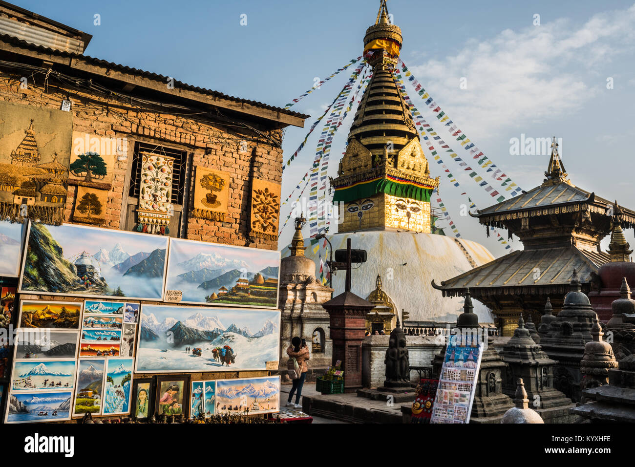Swoyambhu Stupa (Monkey temple), Kathmandu, Nepal, Asia Stock Photo - Alamy