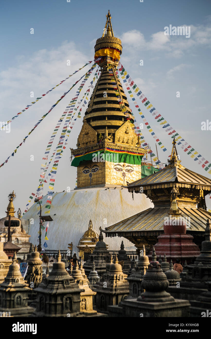 Swoyambhu Stupa (Monkey temple), Kathmandu, Nepal, Asia Stock Photo - Alamy