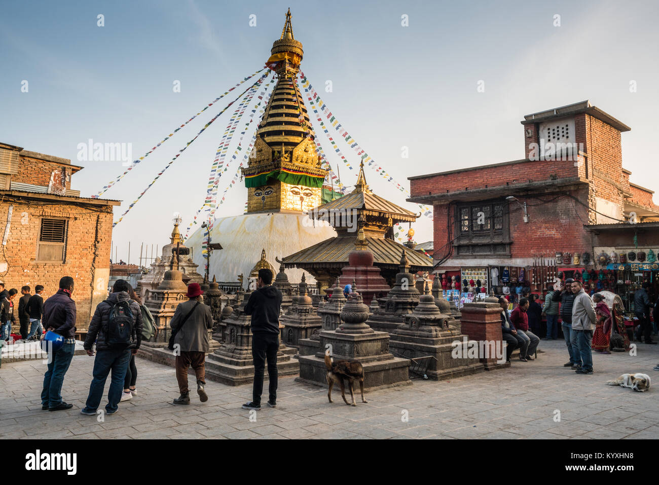 Swoyambhu Stupa (Monkey temple), Kathmandu, Nepal, Asia Stock Photo - Alamy