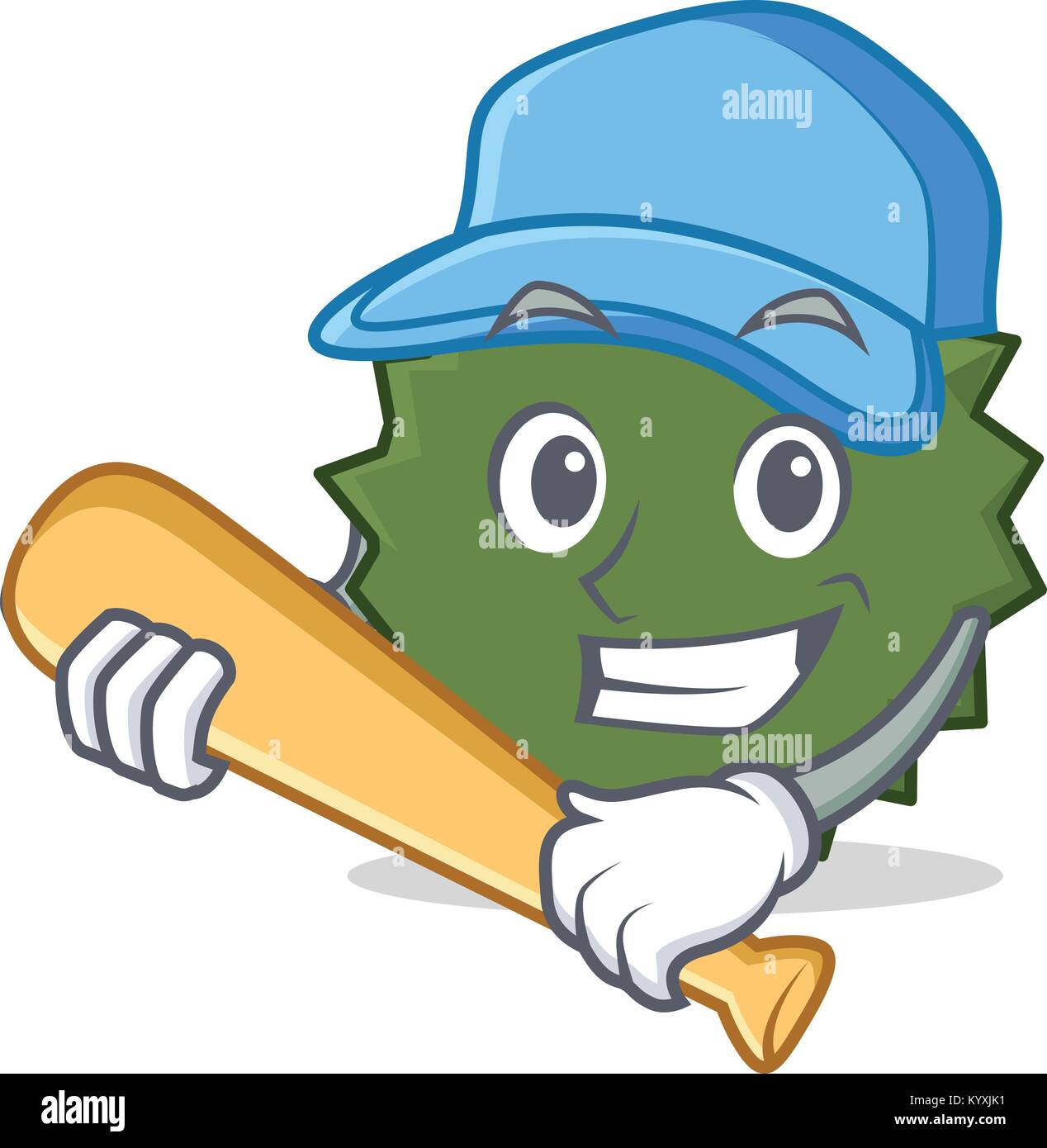 Playing baseball Durian character cartoon style Stock Vector Image ...