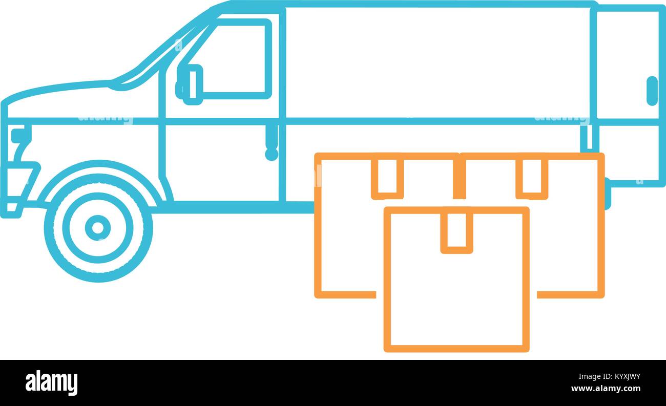 Boxes and truck design Stock Vector Image & Art - Alamy