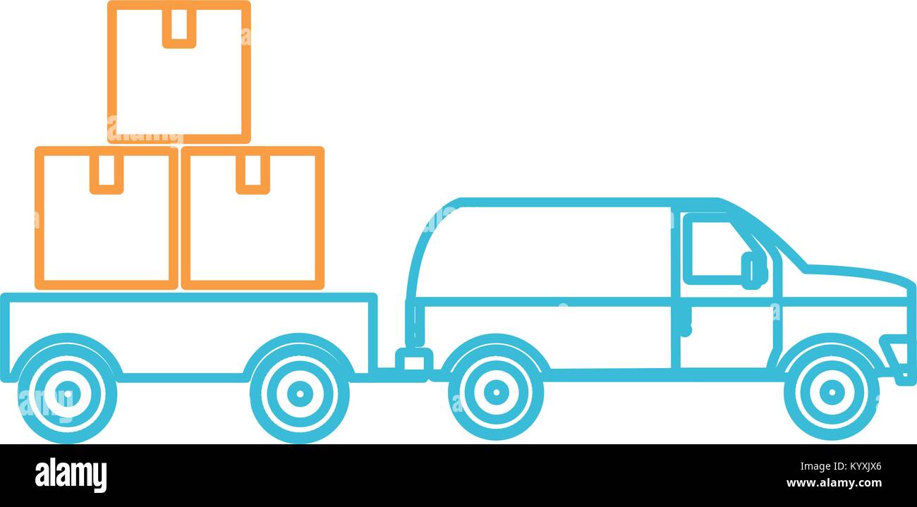 Boxes and truck design Stock Vector Image & Art - Alamy