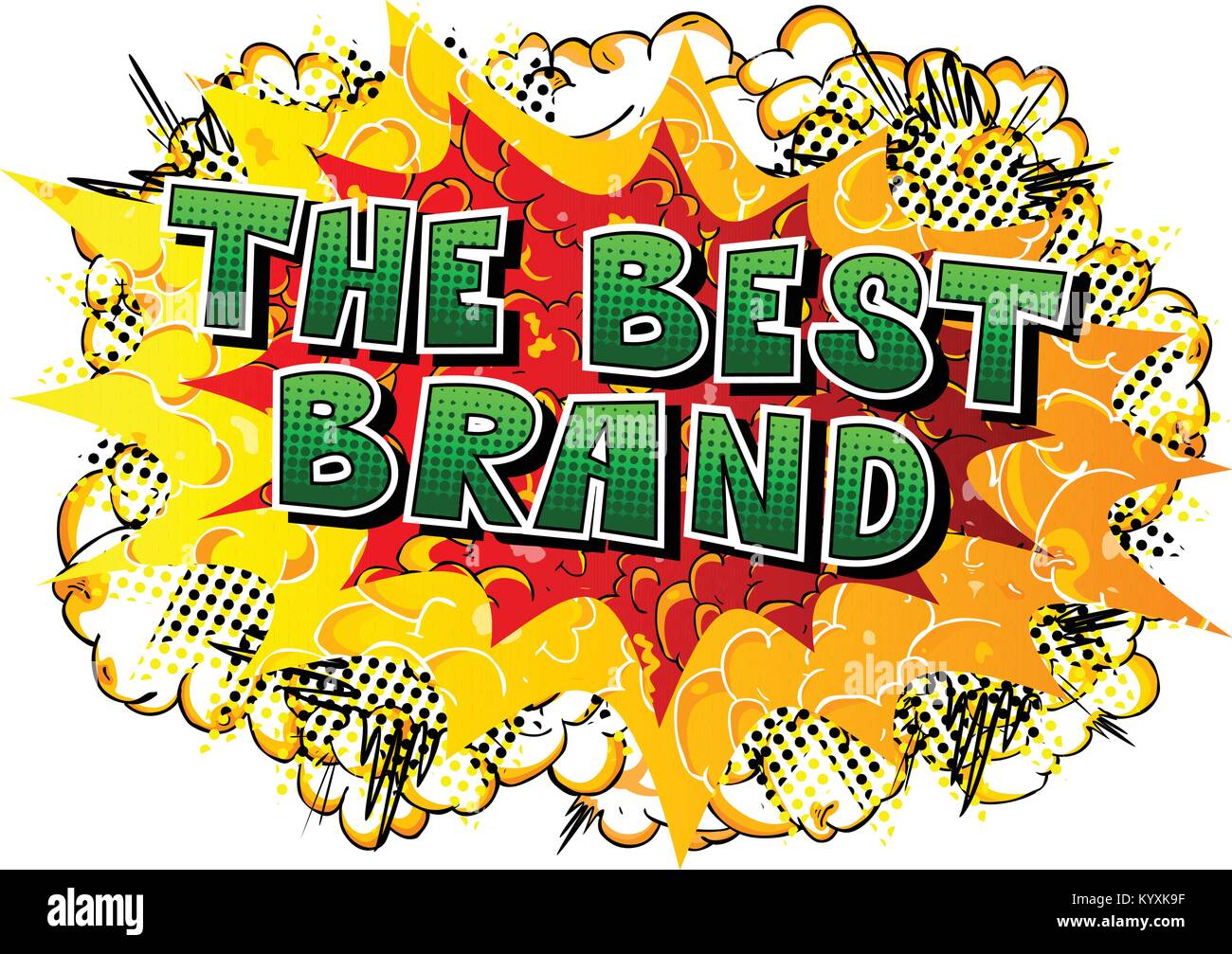 The Best Brand - Comic book style word on abstract background Stock ...