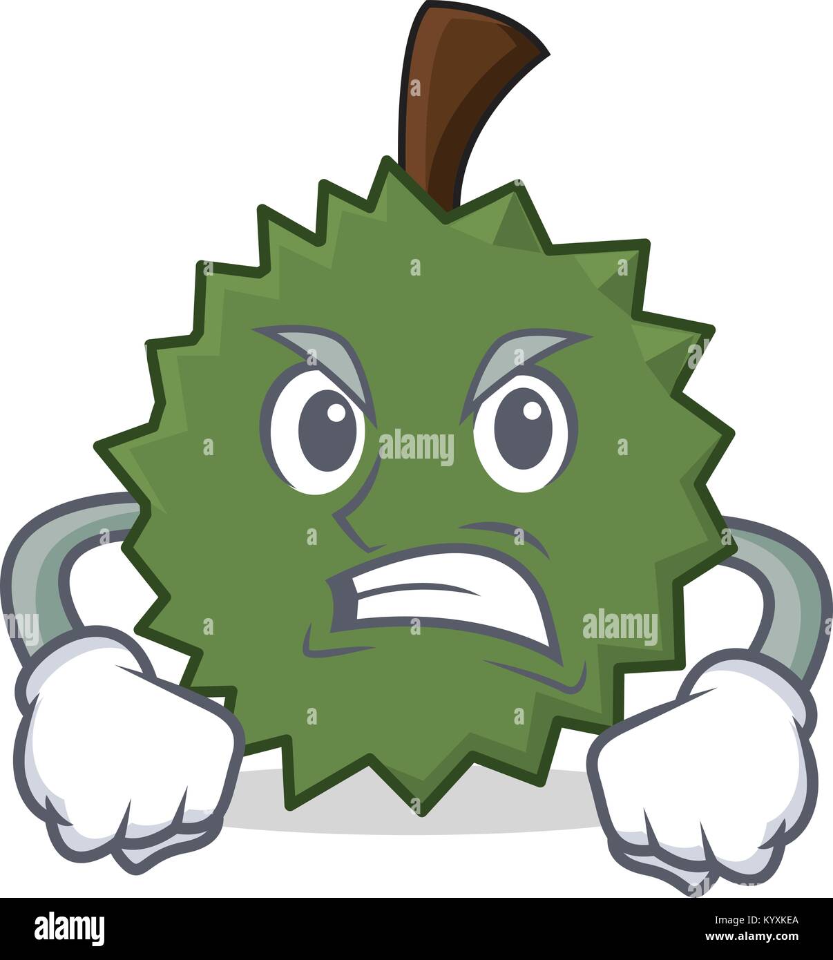 Angry Durian mascot cartoon style vector illustration Stock Vector ...