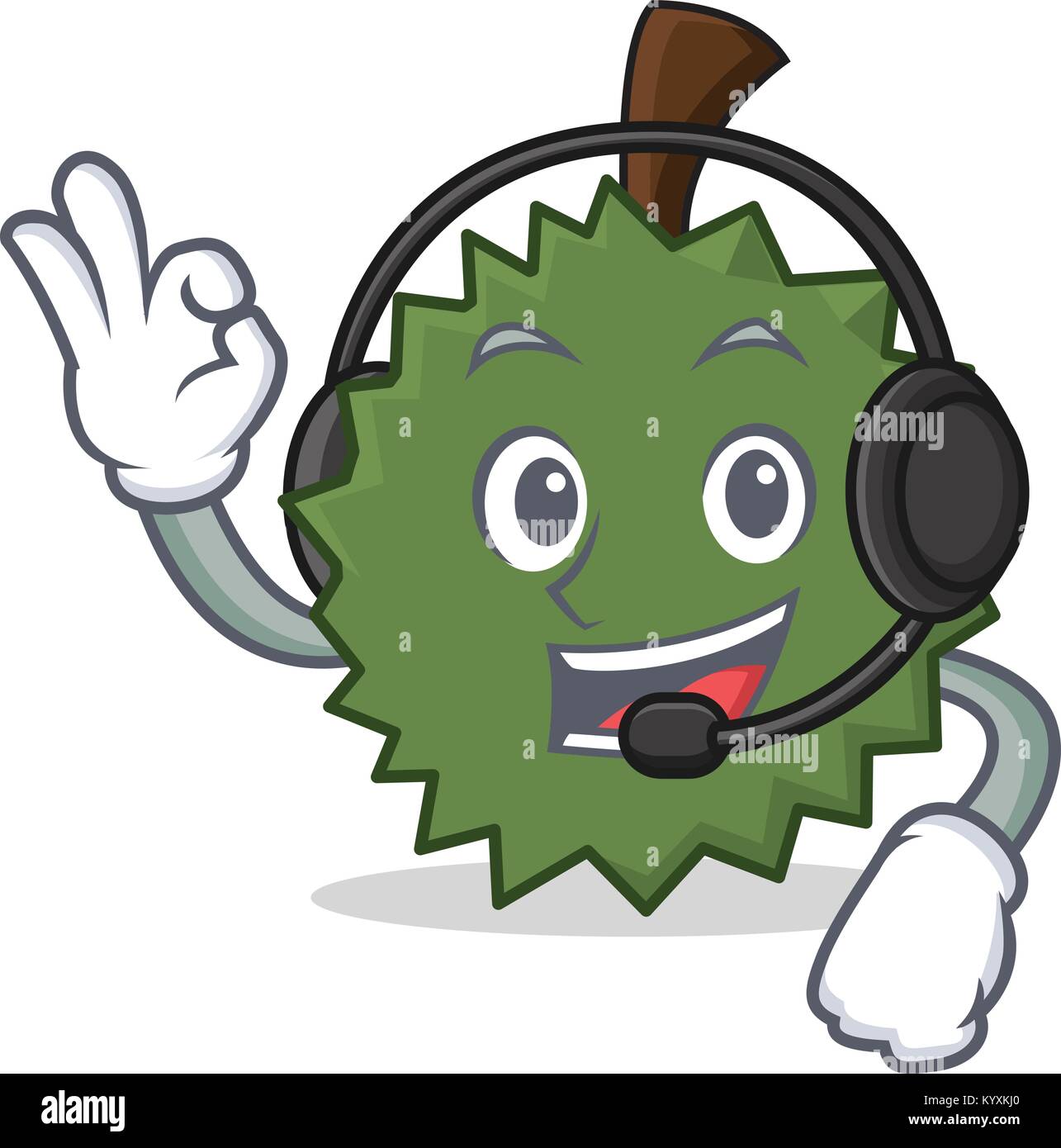With headphone Durian mascot cartoon style Stock Vector Image & Art - Alamy