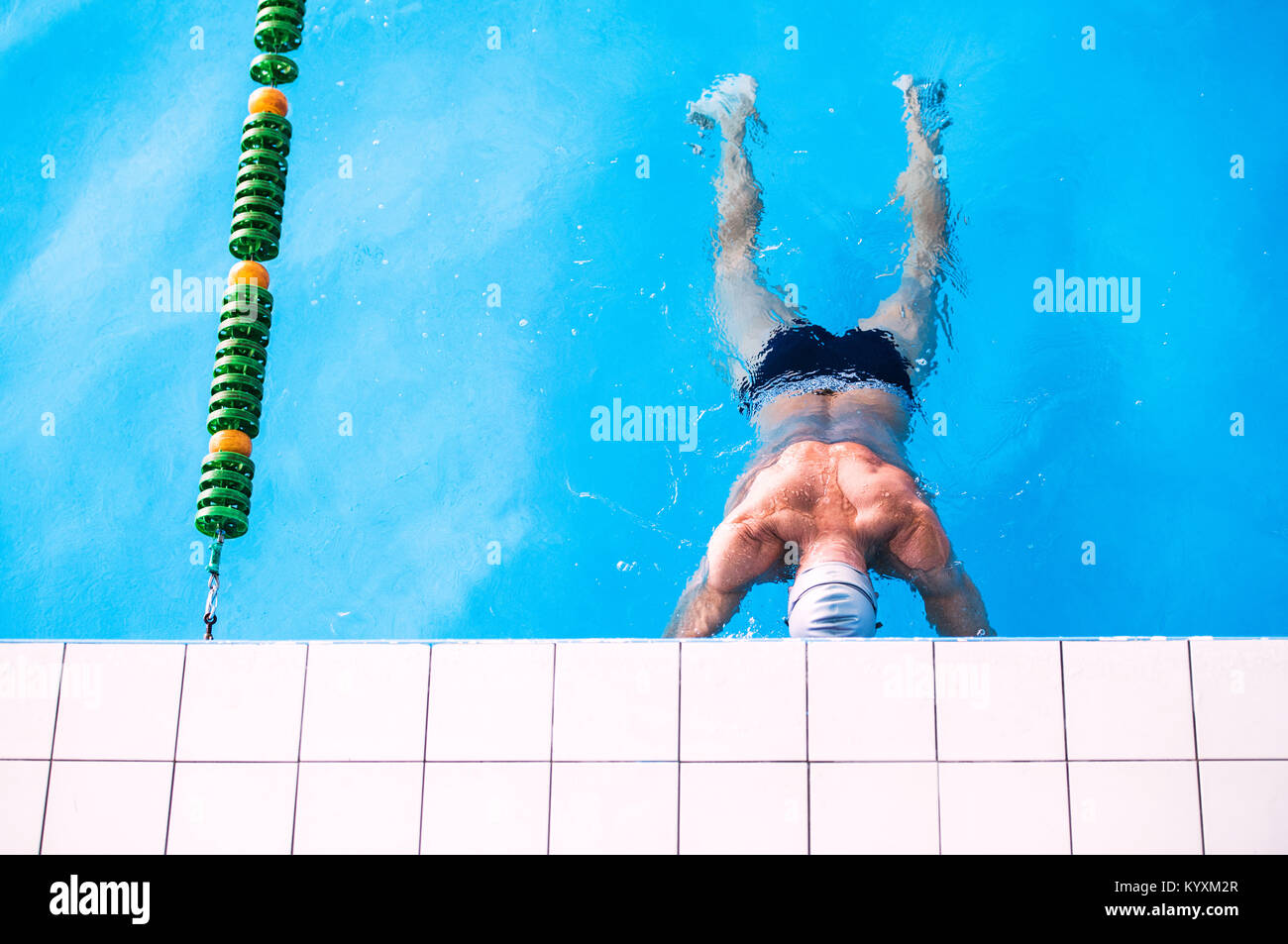 Man back swimmer swimming hi-res stock photography and images - Alamy