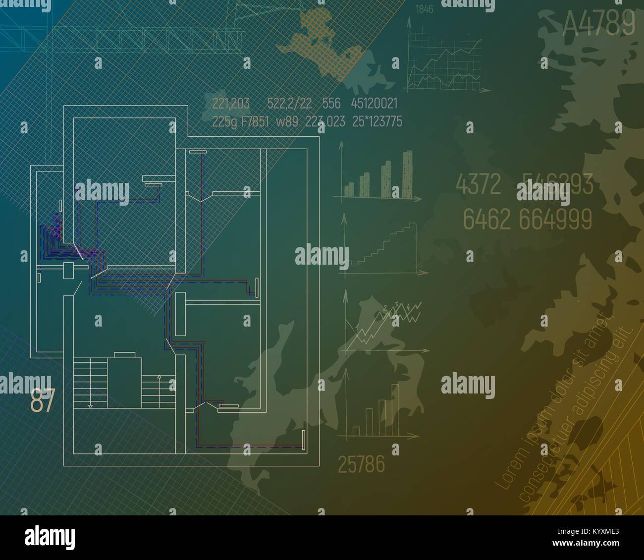 Design project of heating the house Stock Vector Image & Art - Alamy