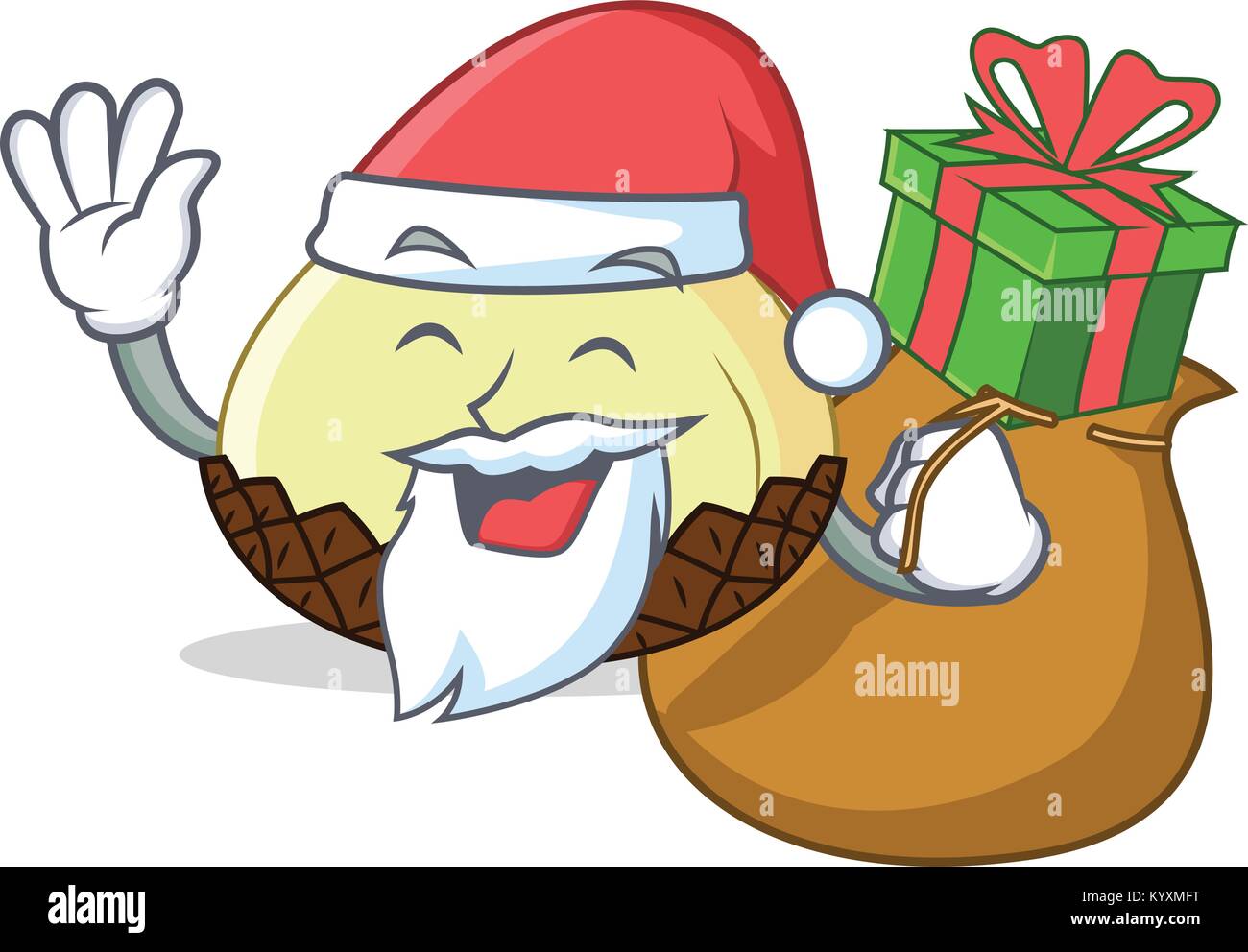 Santa with gift snake fruit mascot cartoon Stock Vector Image & Art - Alamy