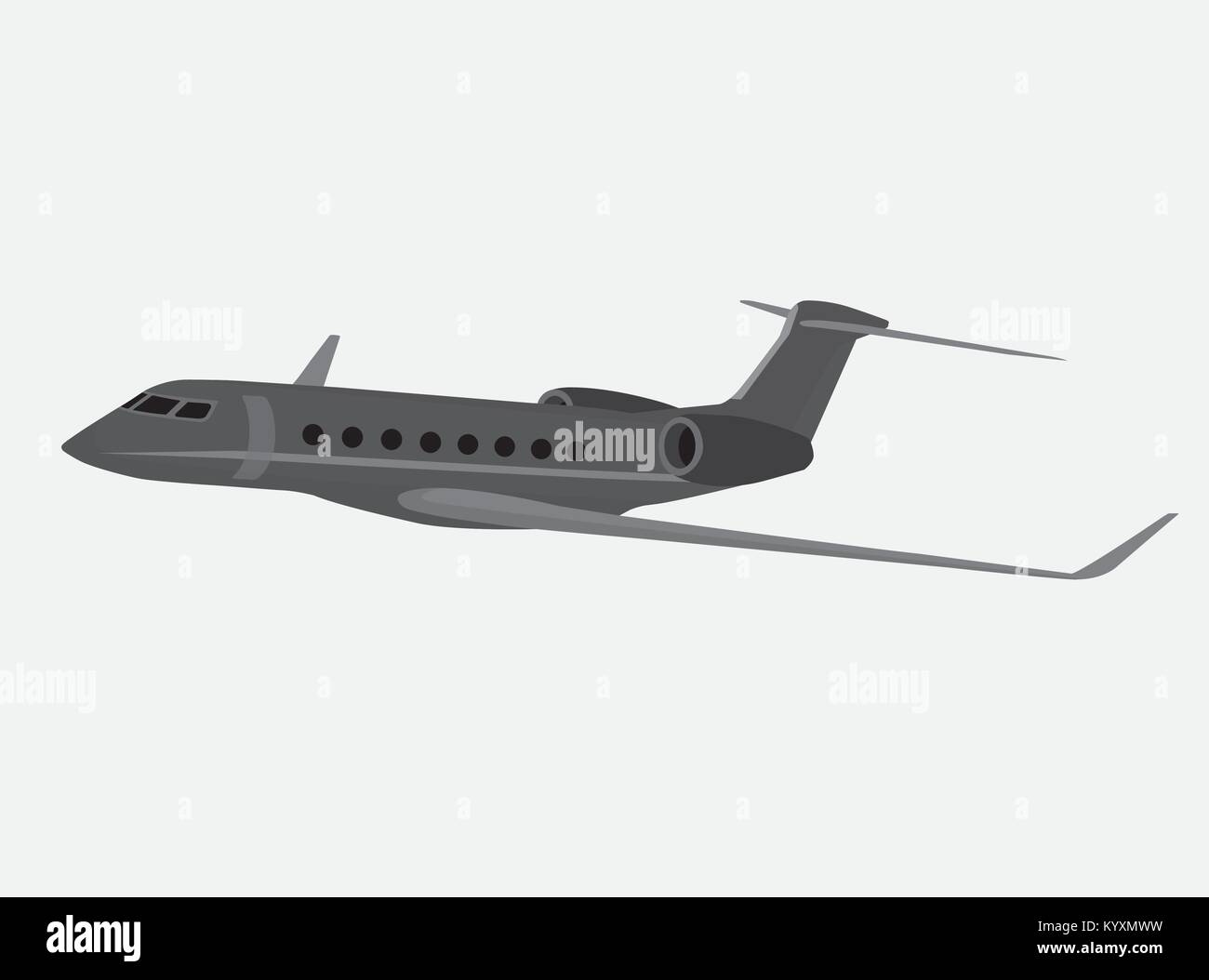 Gray business aircraft isolated vector illustration Stock Vector Image ...