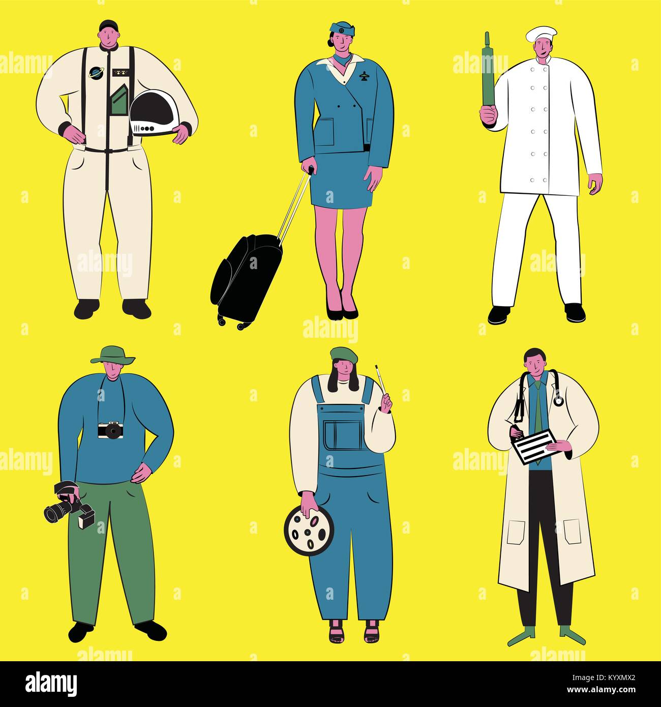 Vector illustration set of people of different professions Stock Vector ...