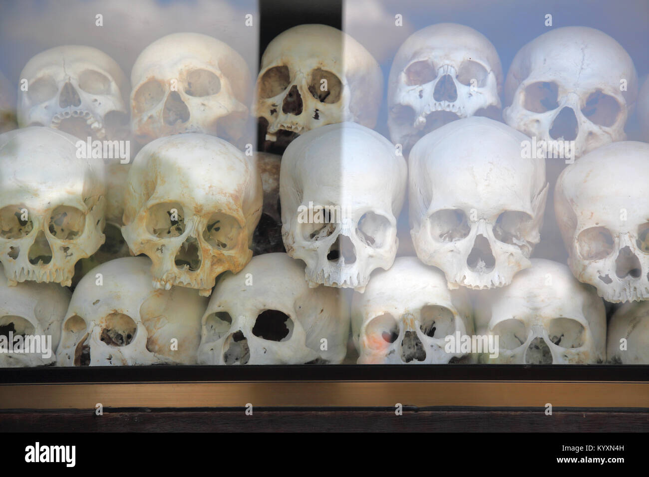 the pavillion at choeung ek genocidal center at the killing fields ...