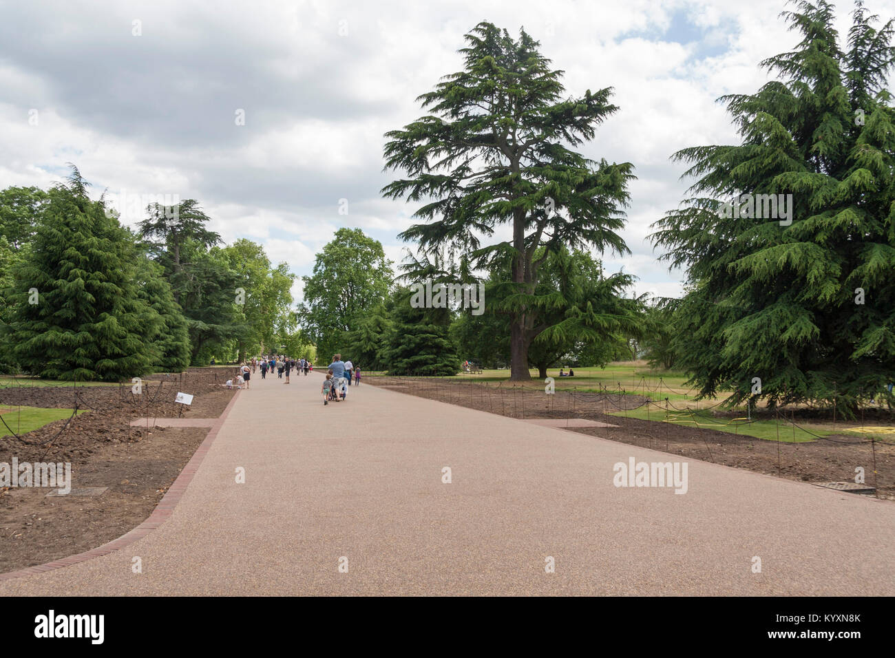 People walking along the wide paths at Kew Gardens,London,England,UK ...