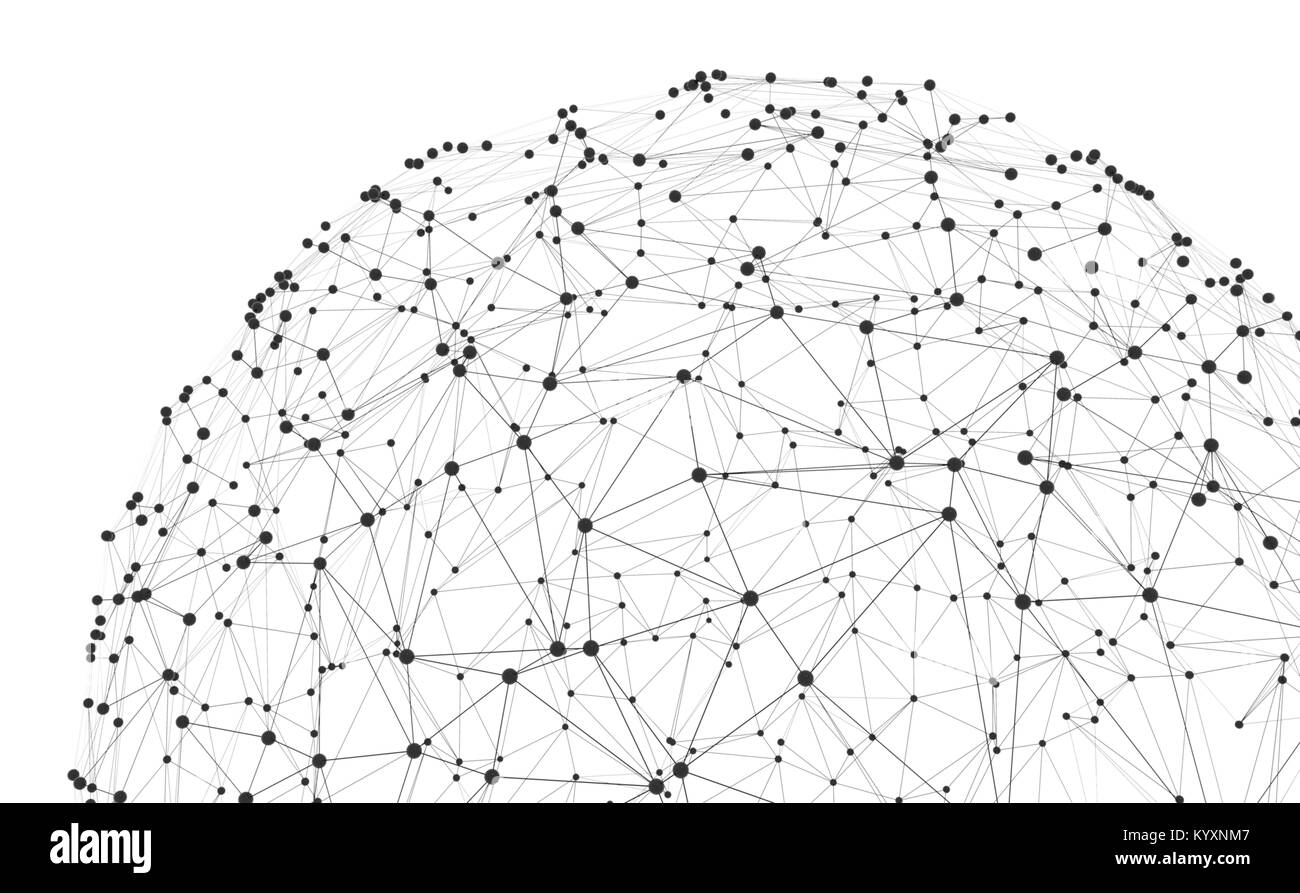 Perspective technology with lines and dots Stock Photo - Alamy