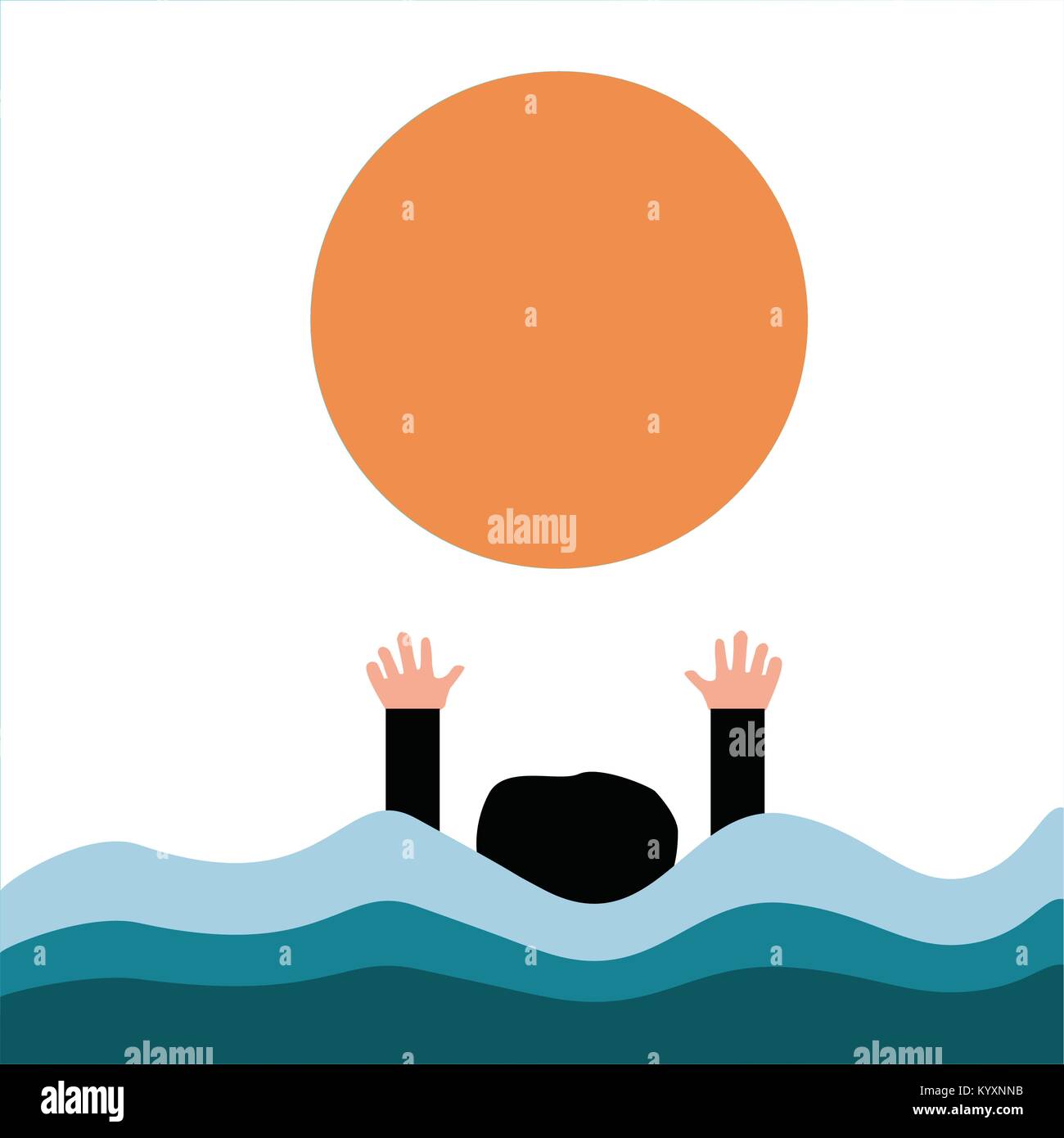 Drowning vector vectors hi-res stock photography and images - Alamy