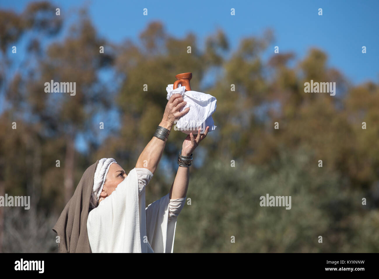 Alcuescar, Spain - December 17th, 2017: Reenactment of Iberian Goddess ...