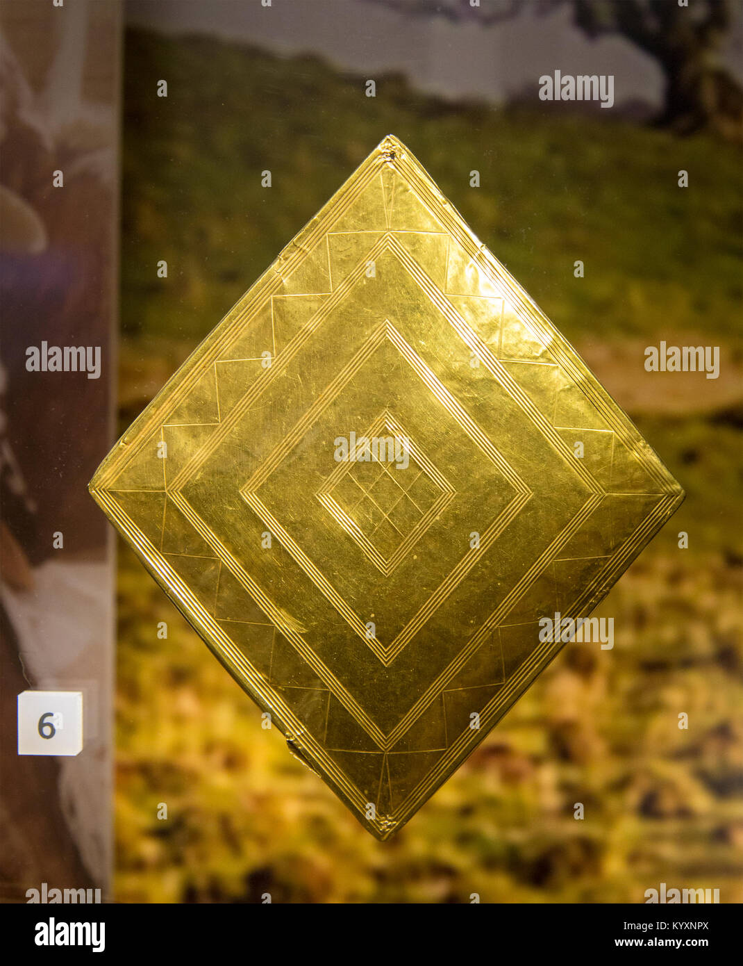 Gold lozenge-shaped sheet from the Bush Barrow chieftain burial site ...