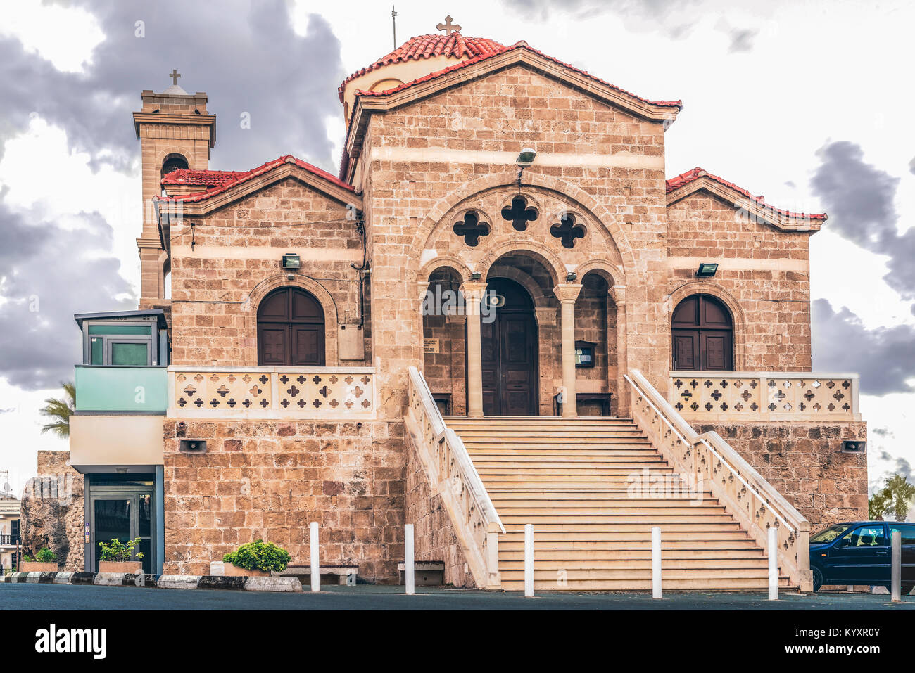 View of the Orthodox Church of Panagia Theoskepasti seventh century ...