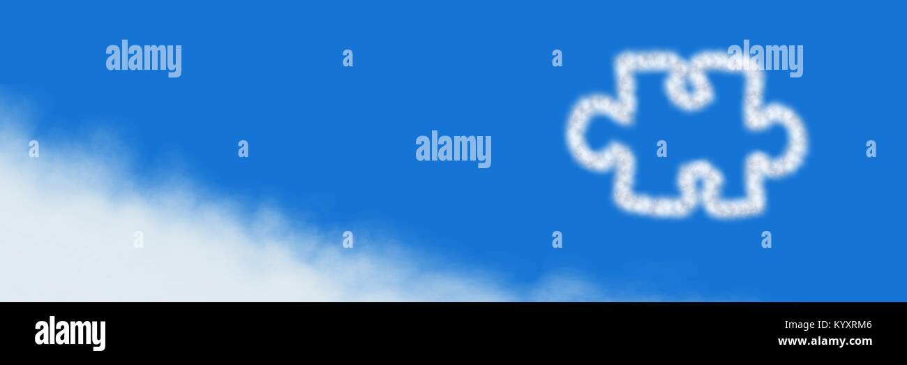 Jigsaw puzzle piece Cloud Icon with sky Stock Photo - Alamy