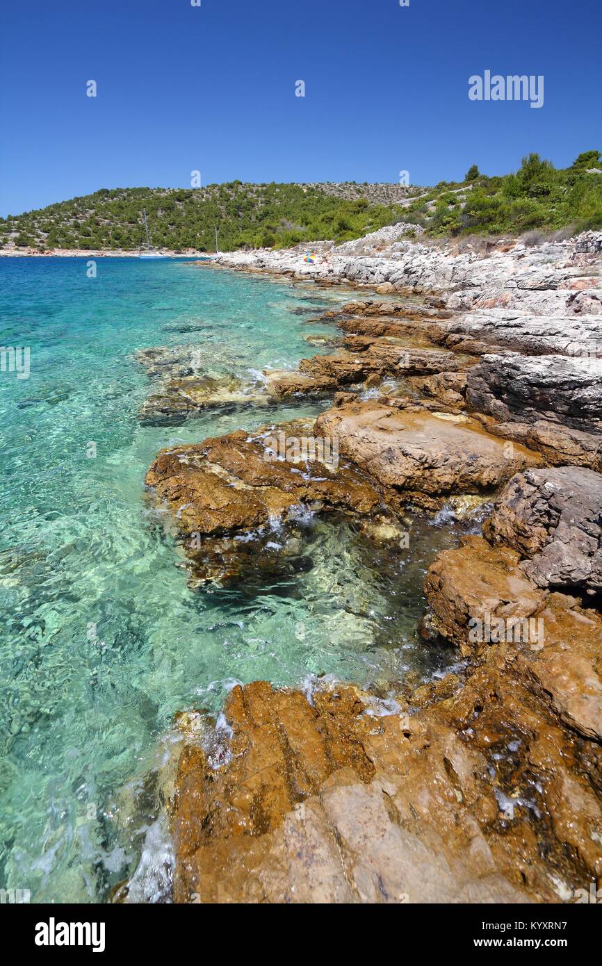 Croatia nature - Adriatic Sea landscape in Murter Island Stock Photo ...