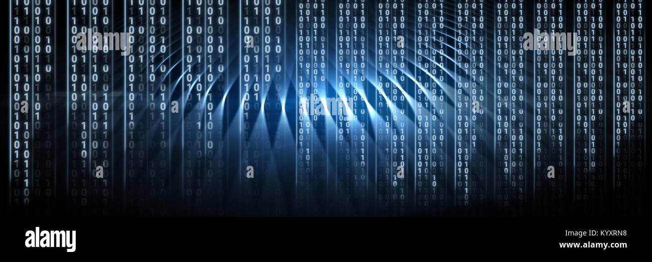 Code binary interface and blue background Stock Photo - Alamy