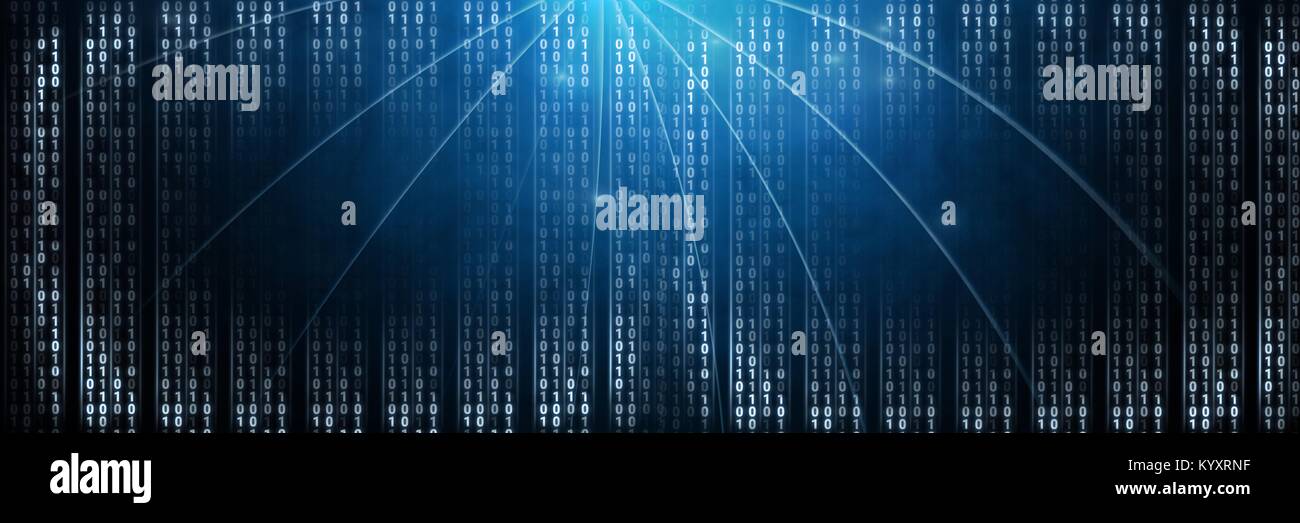 Code binary interface and blue background Stock Photo - Alamy