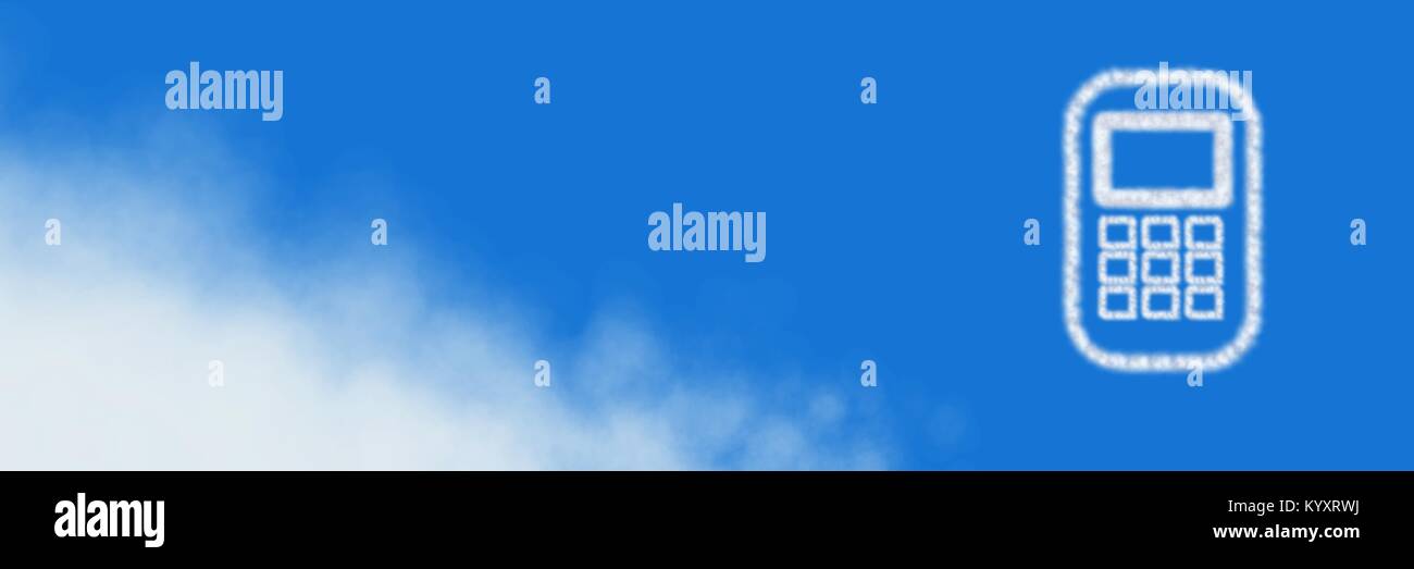 Calculator device Cloud Icon with sky Stock Photo - Alamy