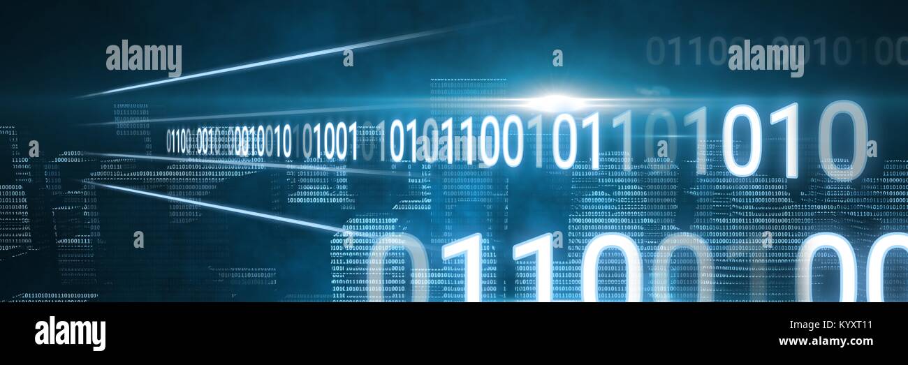 Code binary interface and blue background Stock Photo - Alamy